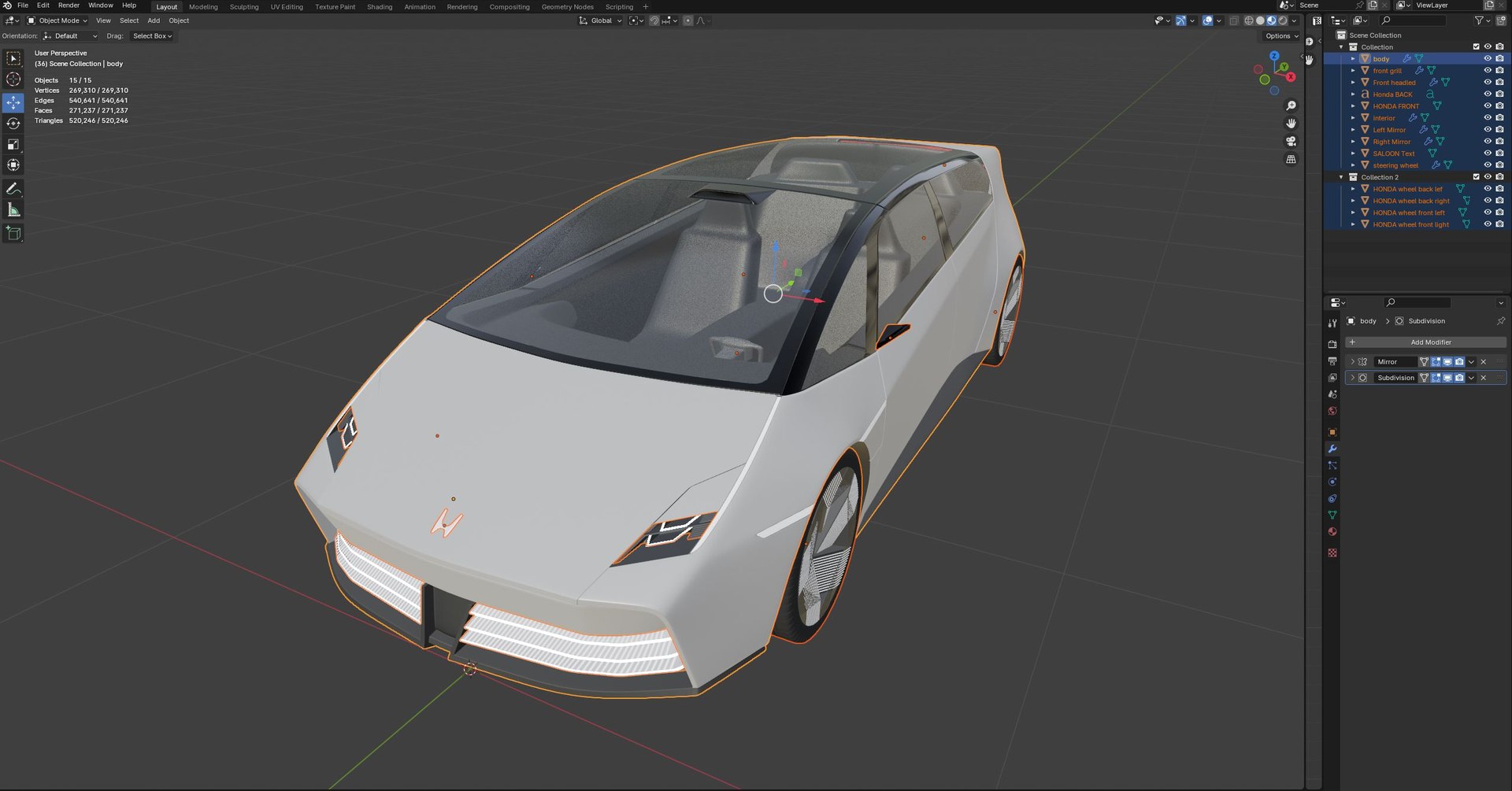 H Saloon 0 Concept Car NEW Model - TurboSquid 2387591