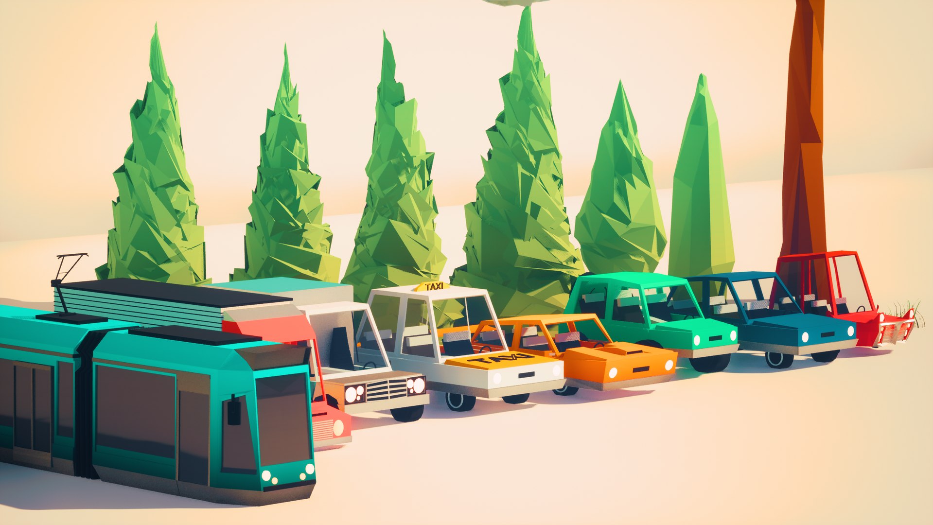 3D Low Poly Road Trip Pack Model - TurboSquid 2254564