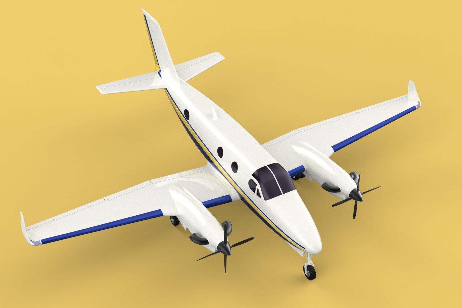 BUSINESS EXECUTIVE JET AIRPLANE AIRCRAFT TURBOPROP TWIN ENGINE 3D ...