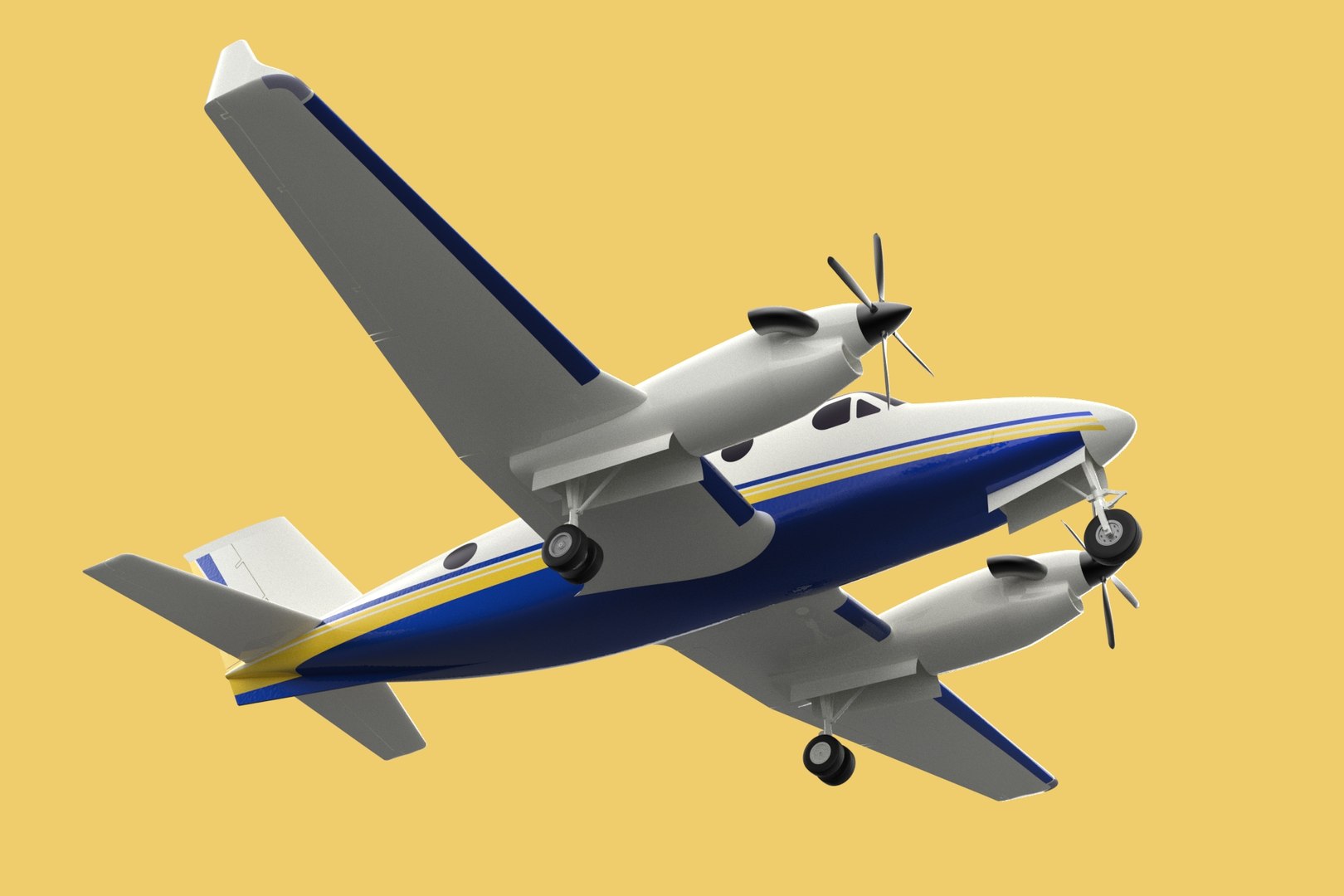 BUSINESS EXECUTIVE JET AIRPLANE AIRCRAFT TURBOPROP TWIN ENGINE 3D ...