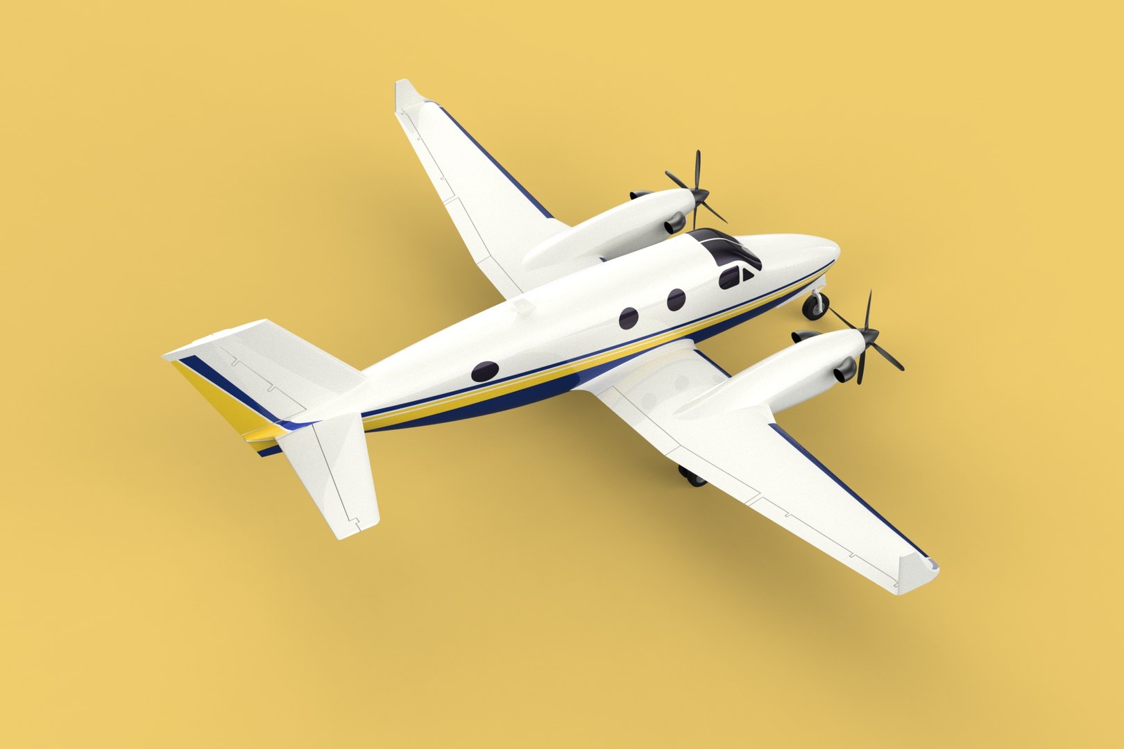 BUSINESS EXECUTIVE JET AIRPLANE AIRCRAFT TURBOPROP TWIN ENGINE 3D ...