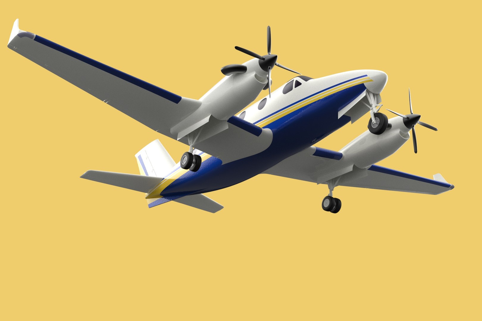 BUSINESS EXECUTIVE JET AIRPLANE AIRCRAFT TURBOPROP TWIN ENGINE 3D ...