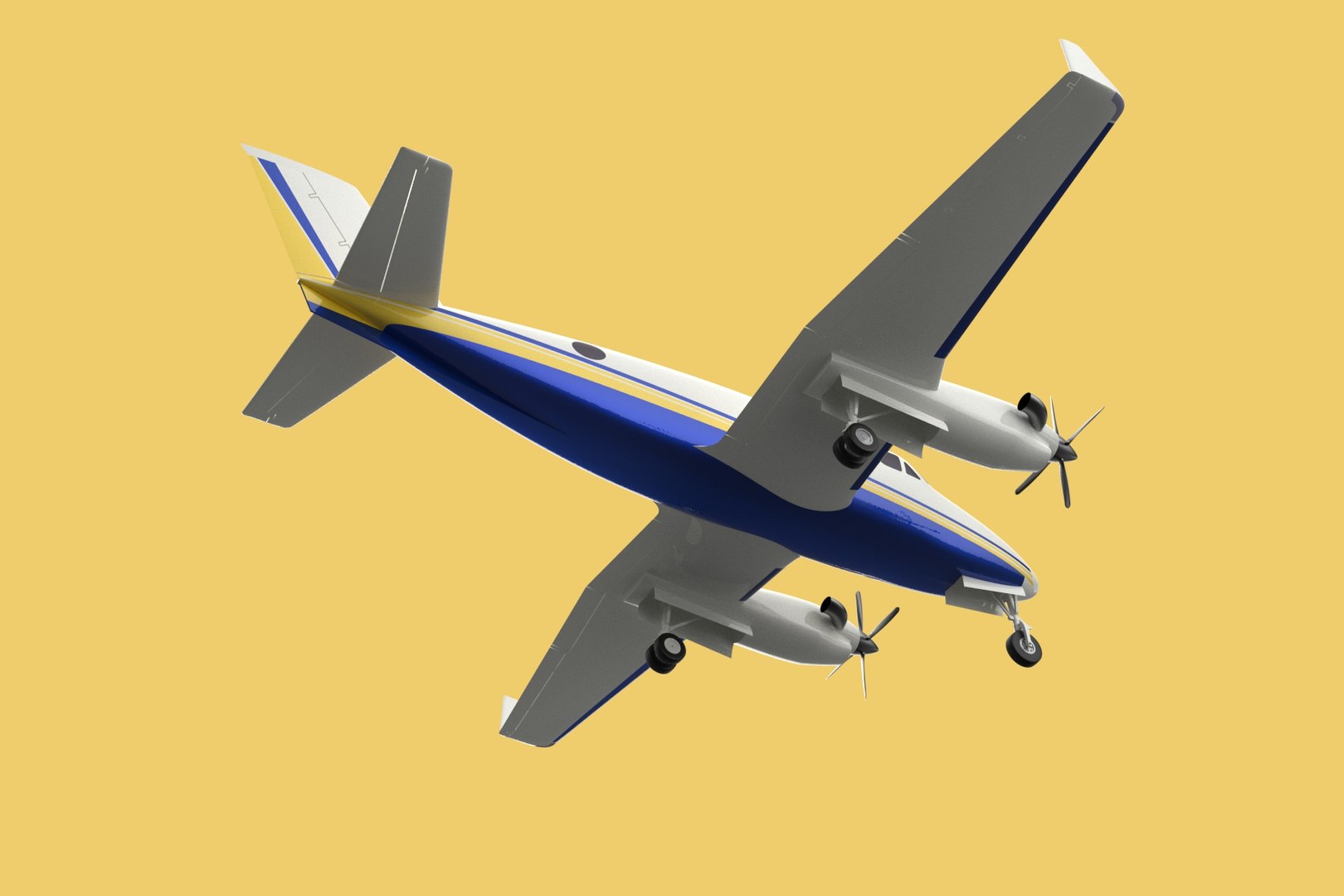 BUSINESS EXECUTIVE JET AIRPLANE AIRCRAFT TURBOPROP TWIN ENGINE 3D ...