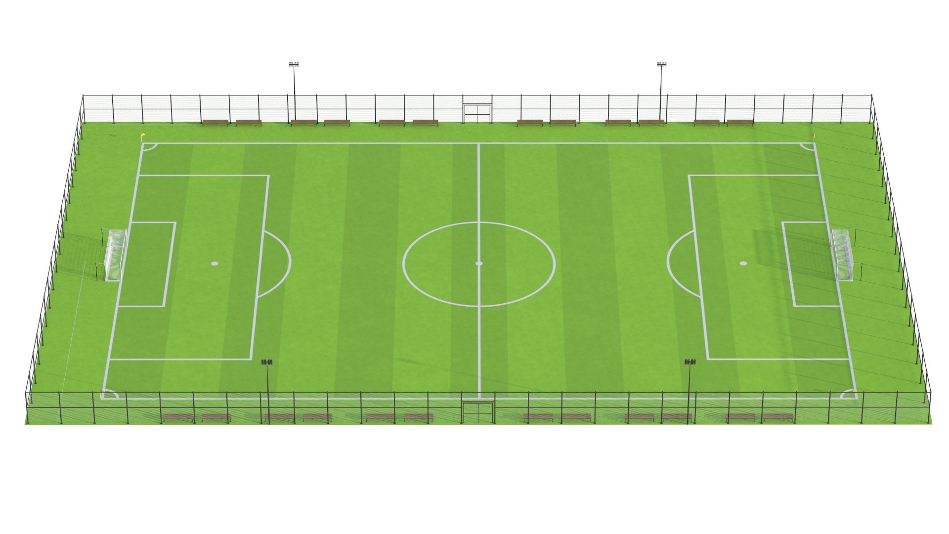 3D Soccer Field Model - TurboSquid 2127877