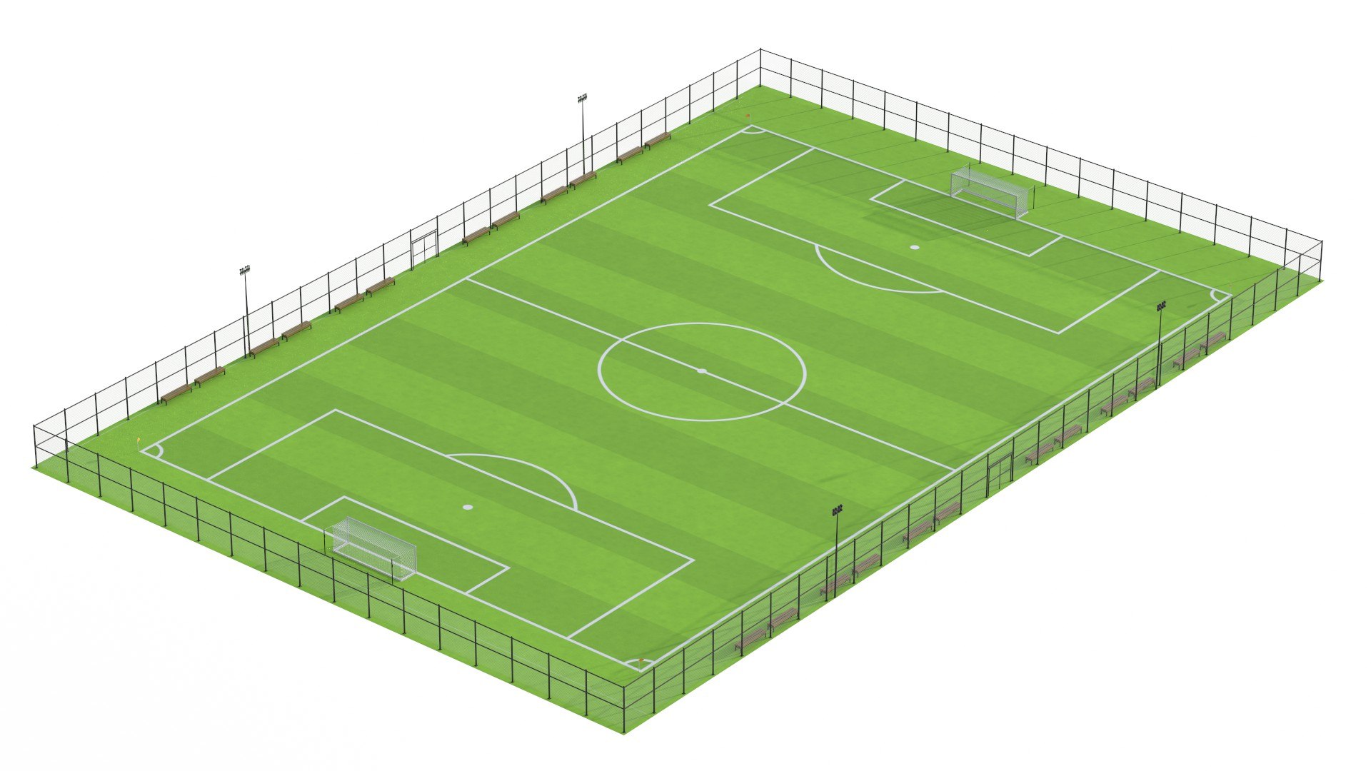 3D Soccer Field Model - TurboSquid 2127877