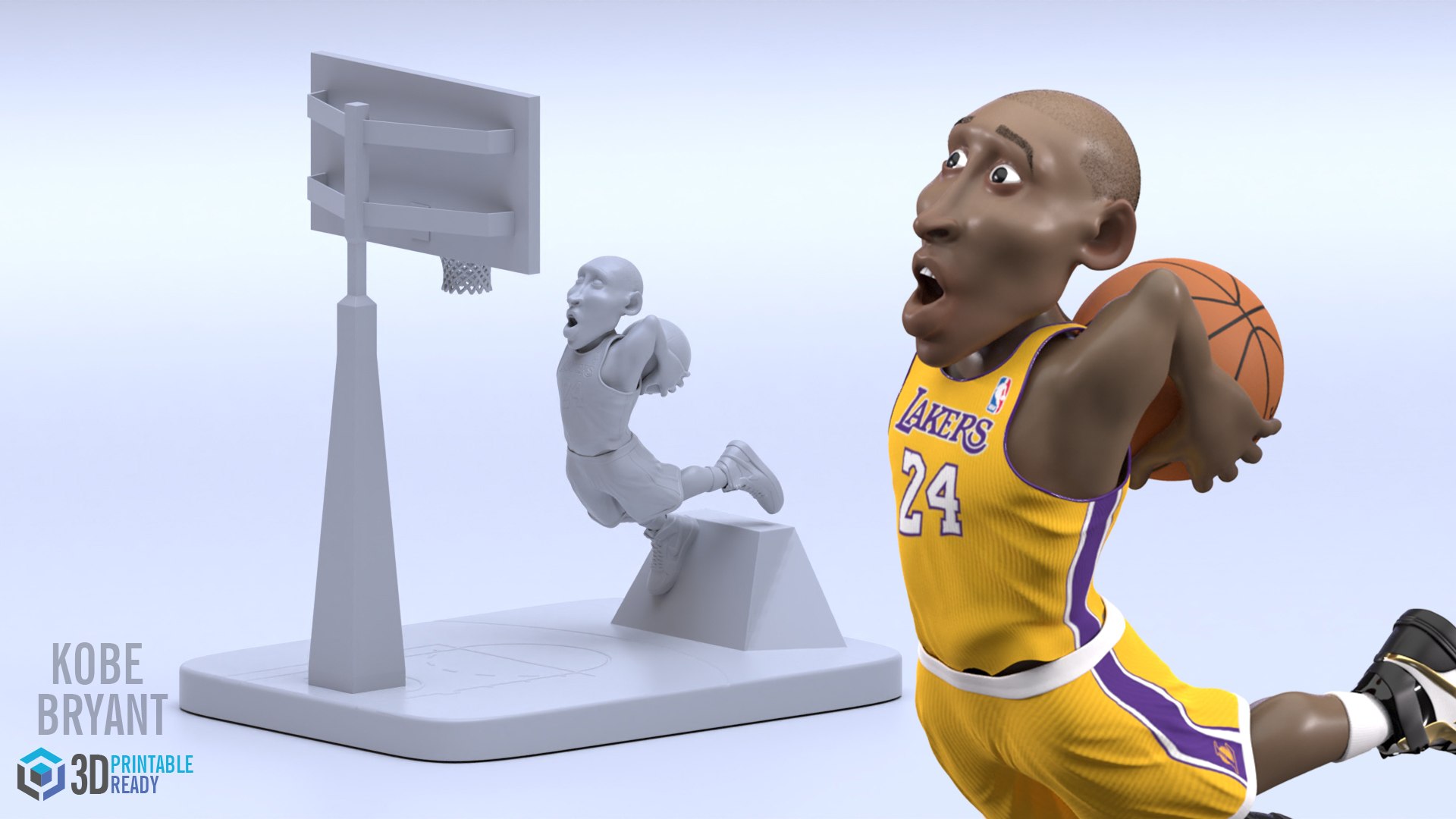 3D модель Kobe Bryant Dunking Printable - TurboSquid 2053304