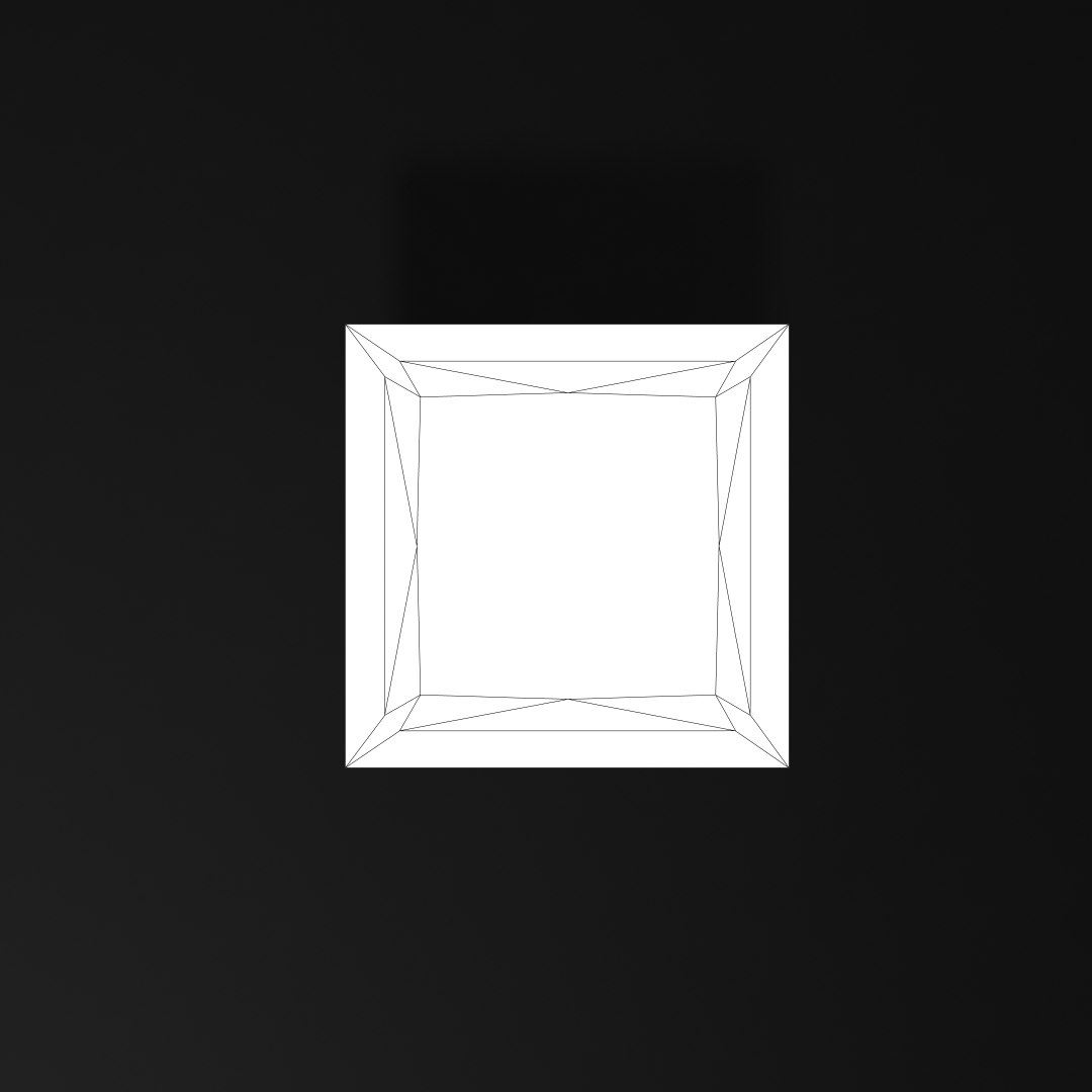 3d Princess Diamond Cut Model