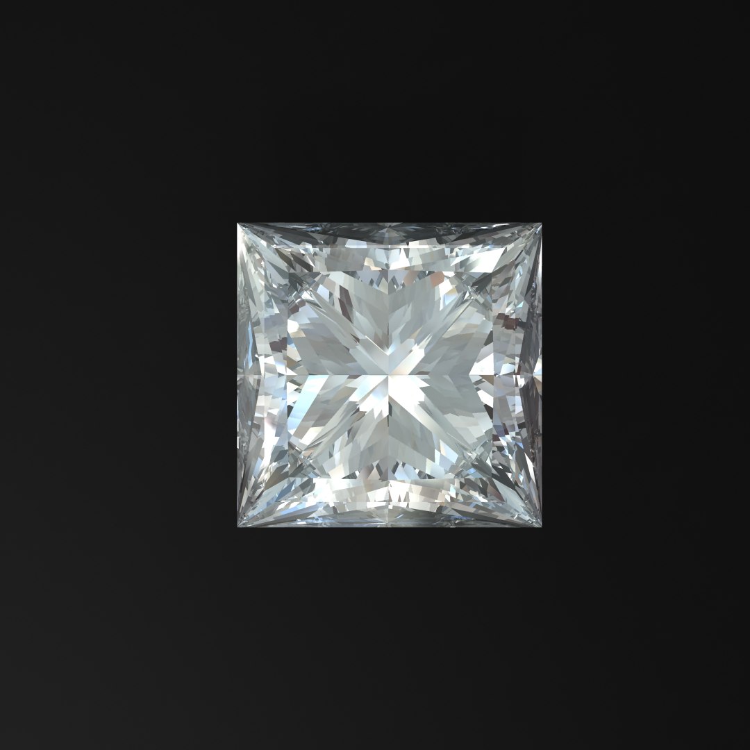 3d Princess Diamond Cut Model