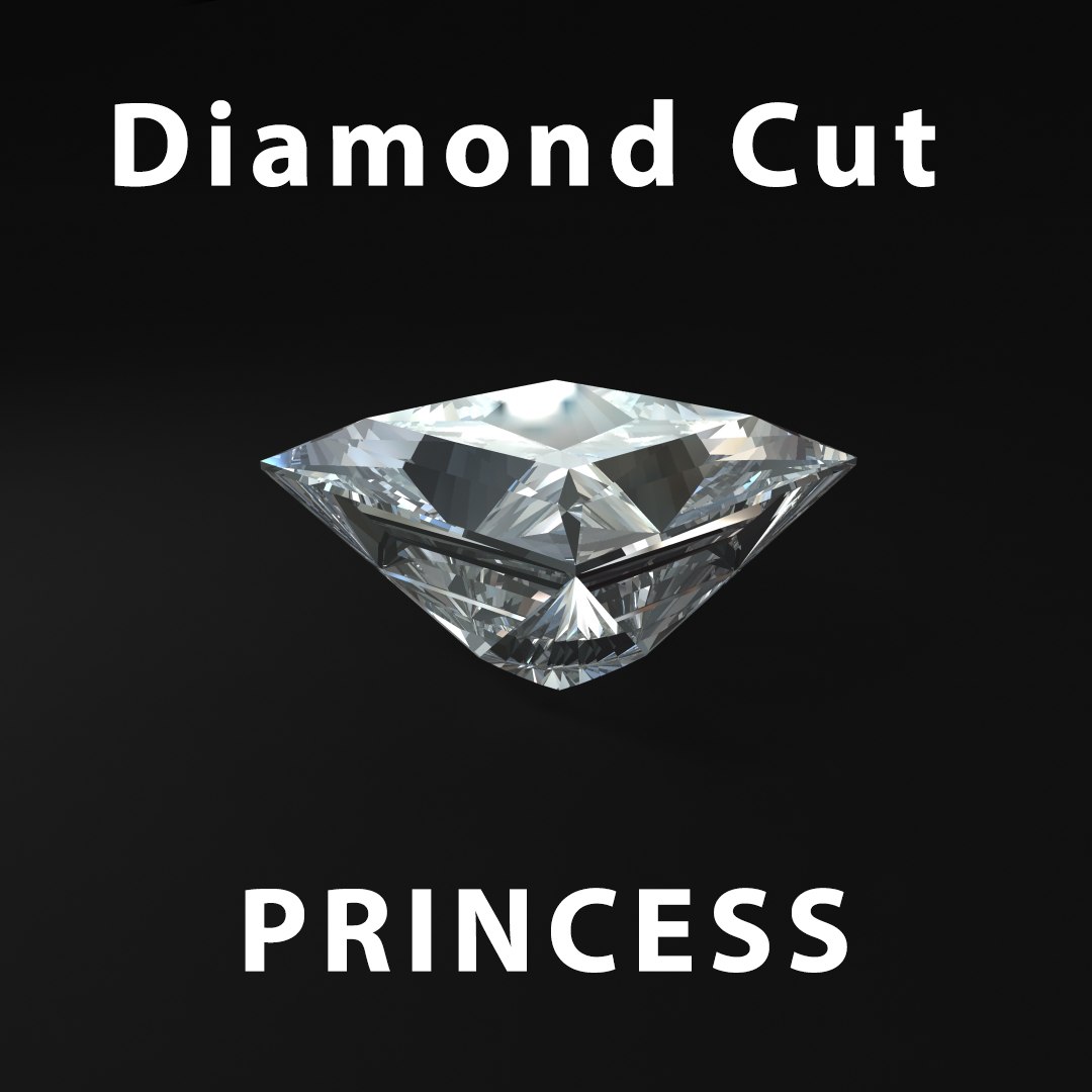 3d Princess Diamond Cut Model
