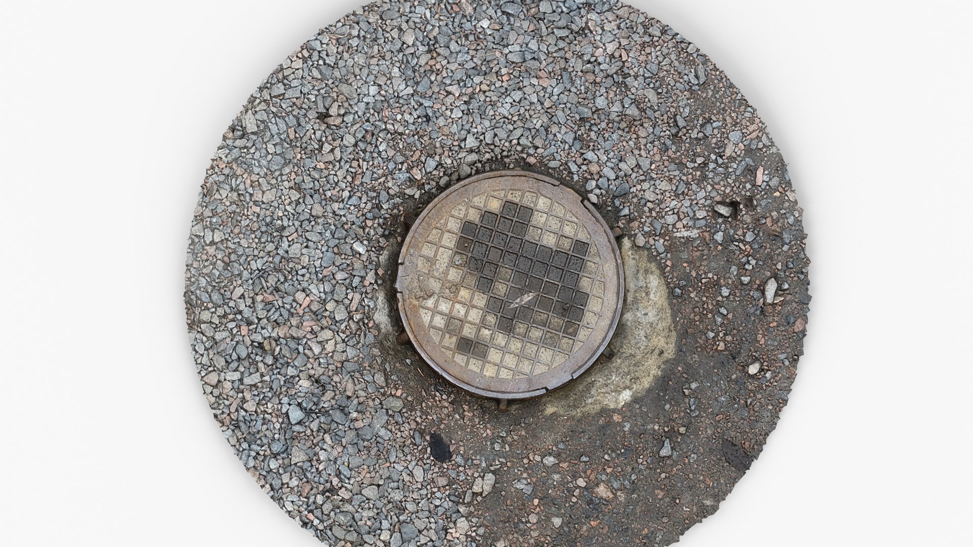 3D Photorealistic 3D Scan Of Manhole Hatch Cover Sewer Manhole Model ...