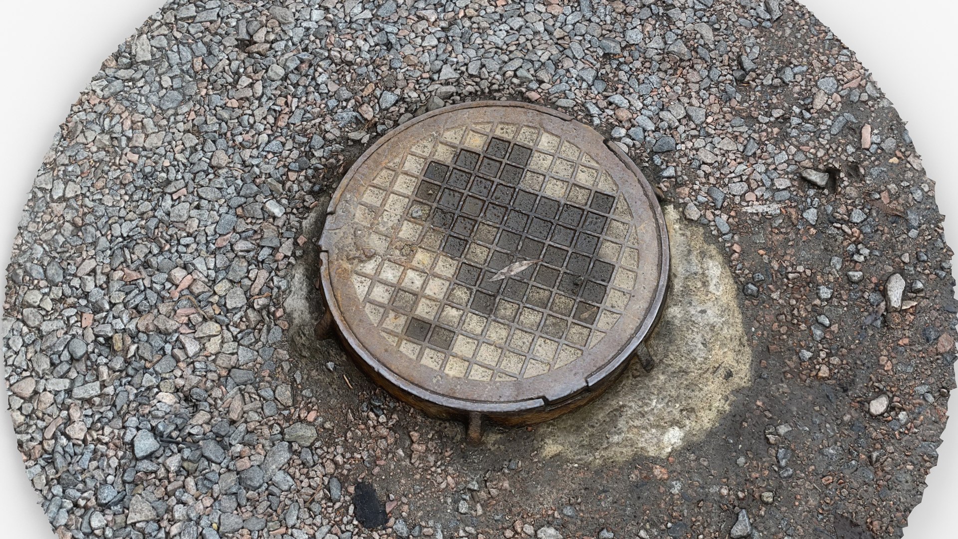 3D Photorealistic 3D Scan Of Manhole Hatch Cover Sewer Manhole Model ...