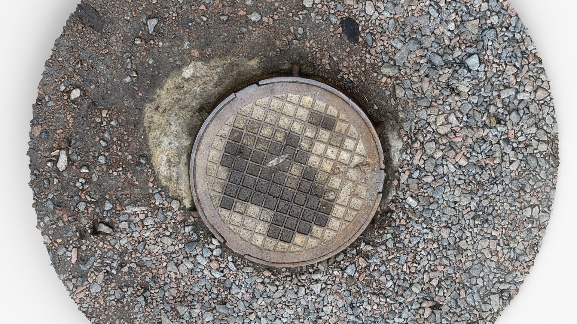 3D Photorealistic 3D Scan Of Manhole Hatch Cover Sewer Manhole Model ...
