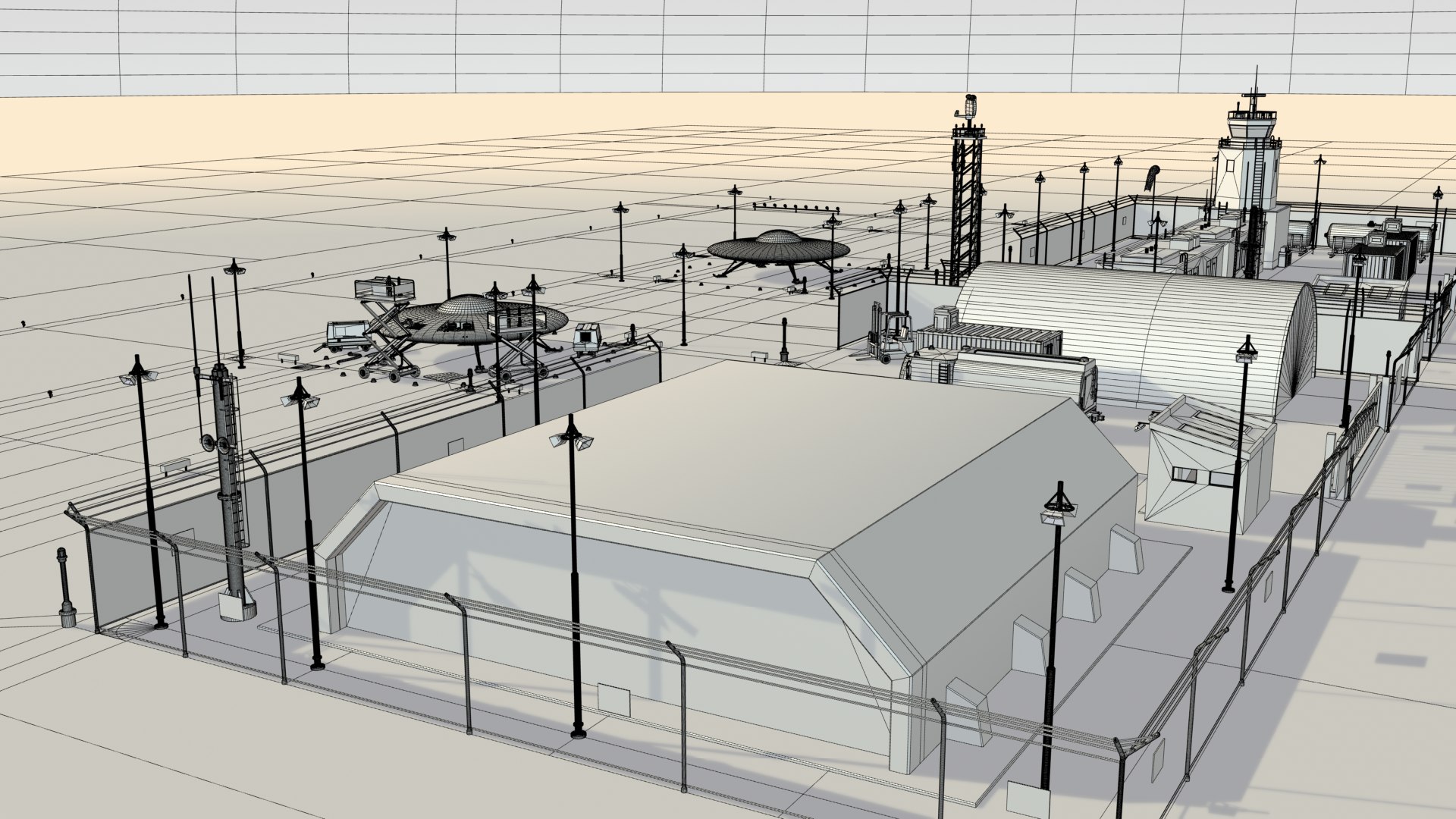 3D area 51 military base model - TurboSquid 1450420