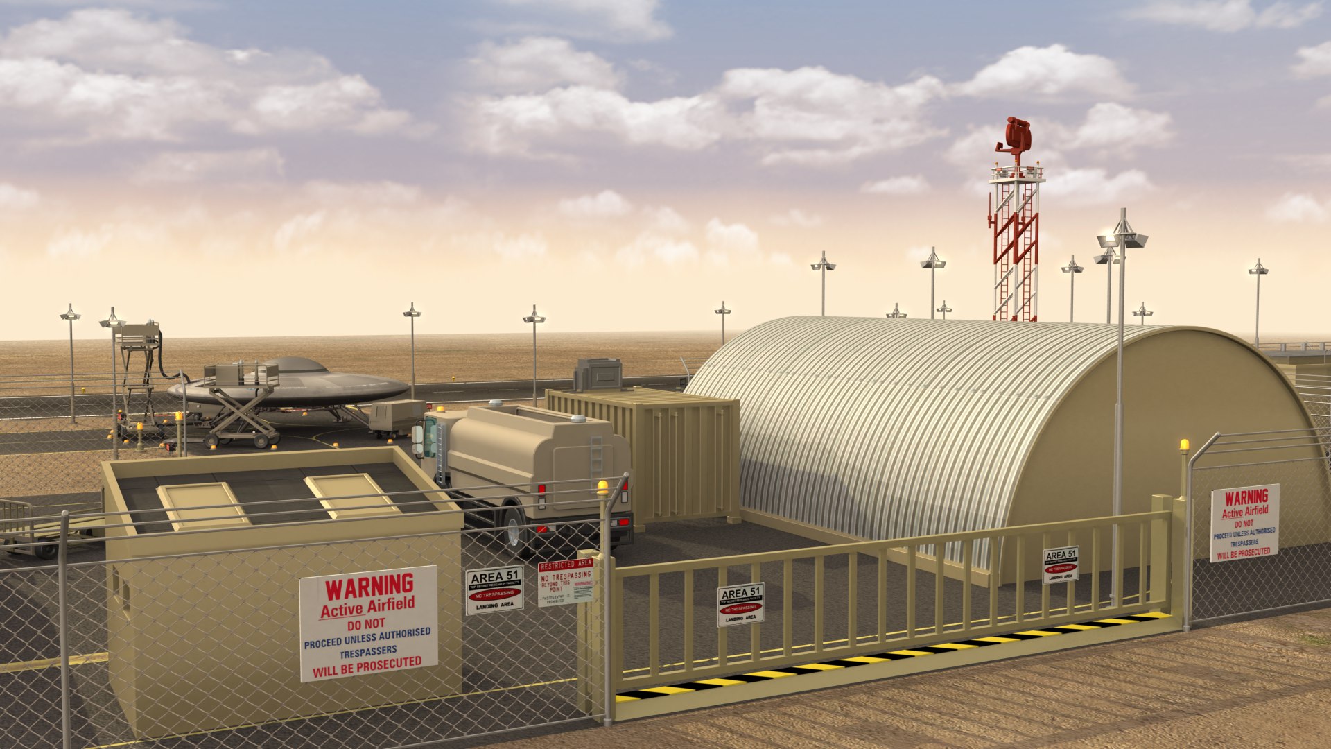 3D area 51 military base model - TurboSquid 1450420