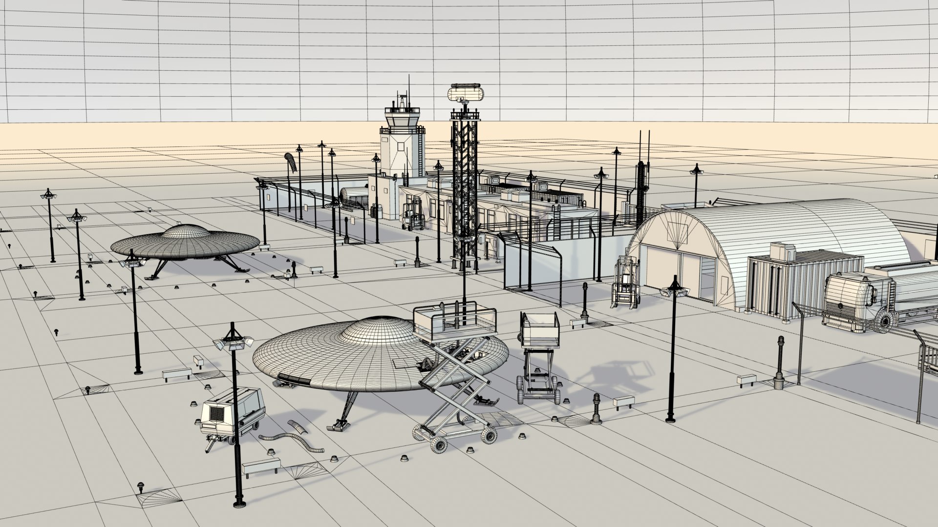 3D area 51 military base model - TurboSquid 1450420