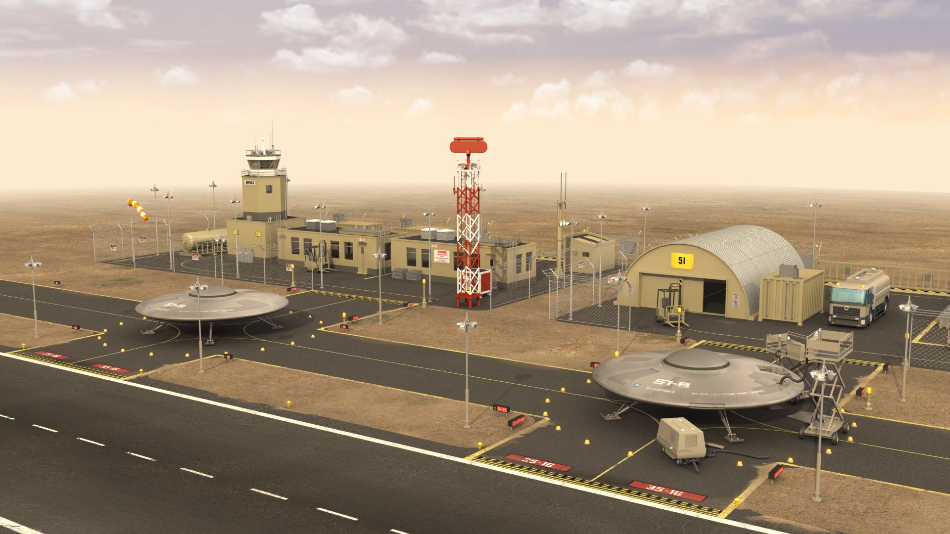 3D Area 51 Military Base Model - TurboSquid 1450420