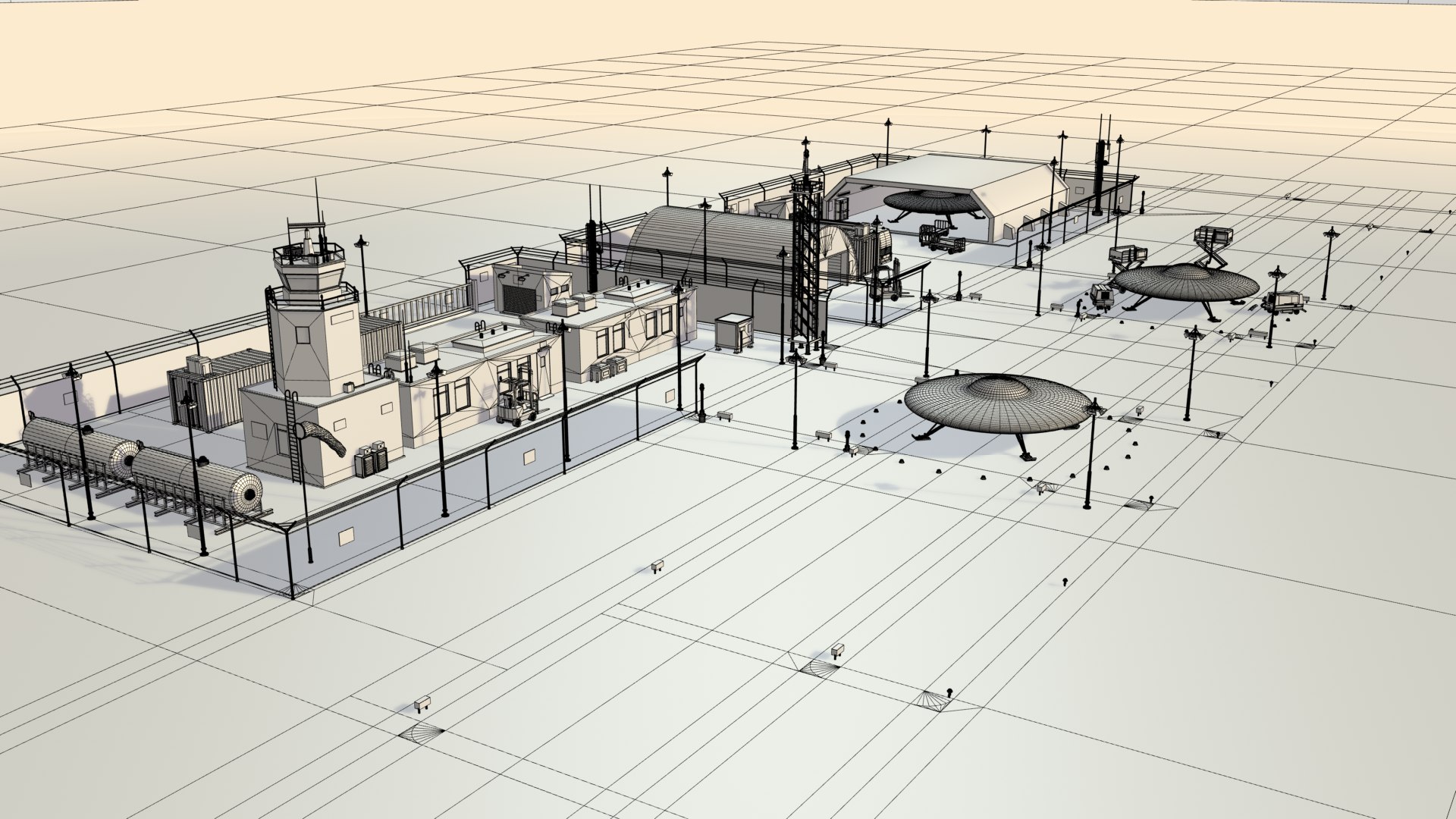 3D area 51 military base model - TurboSquid 1450420
