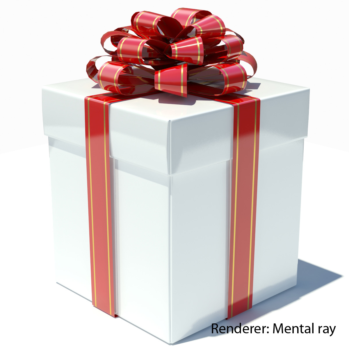 3ds max gift box white
