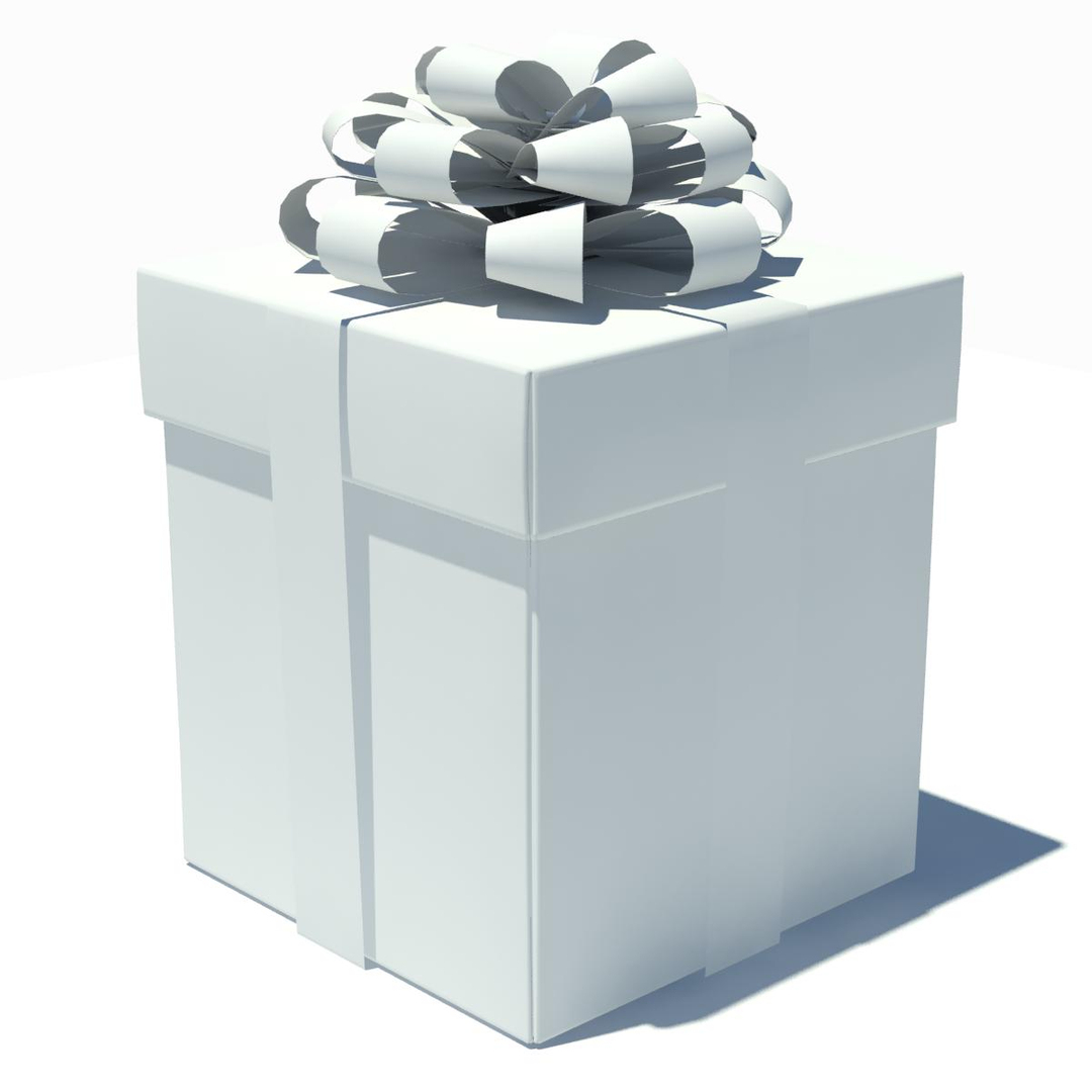 3ds max gift box white