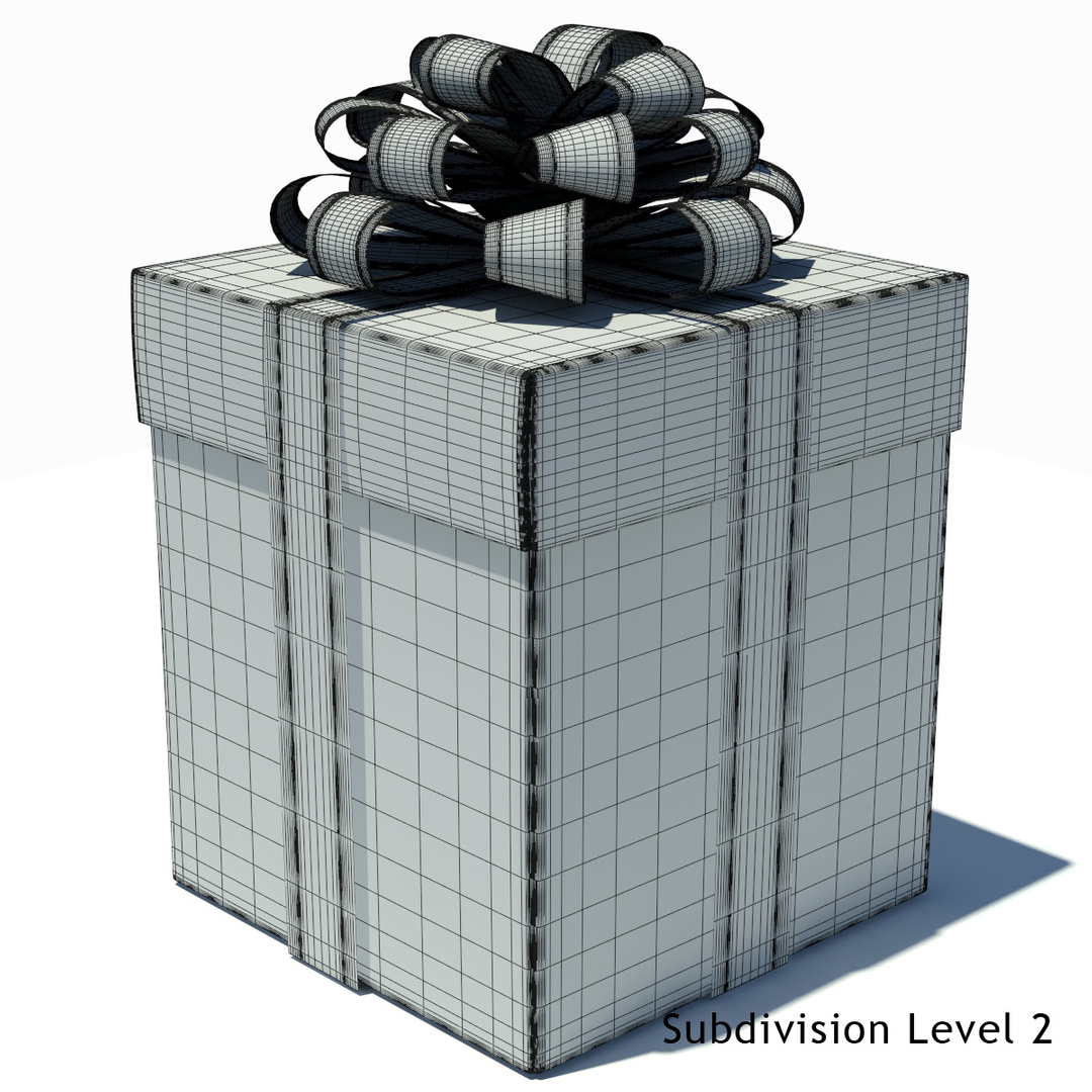 3ds max gift box white