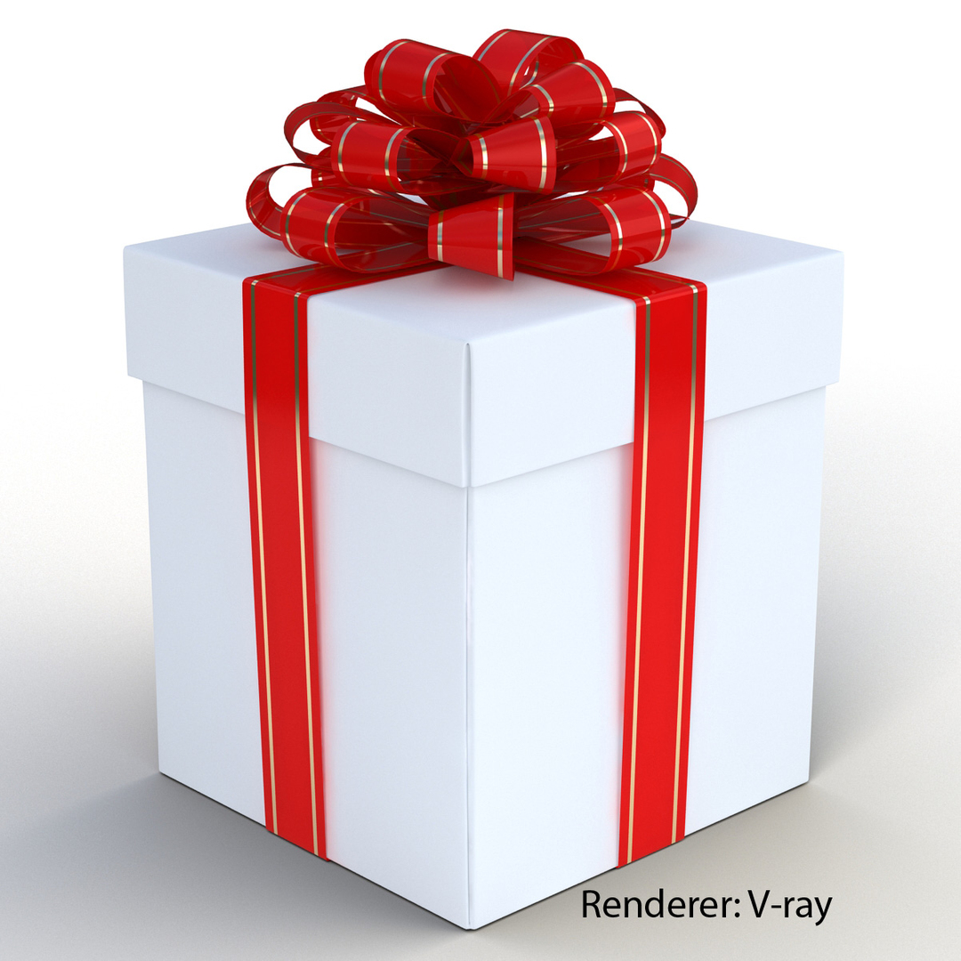 3ds max gift box white