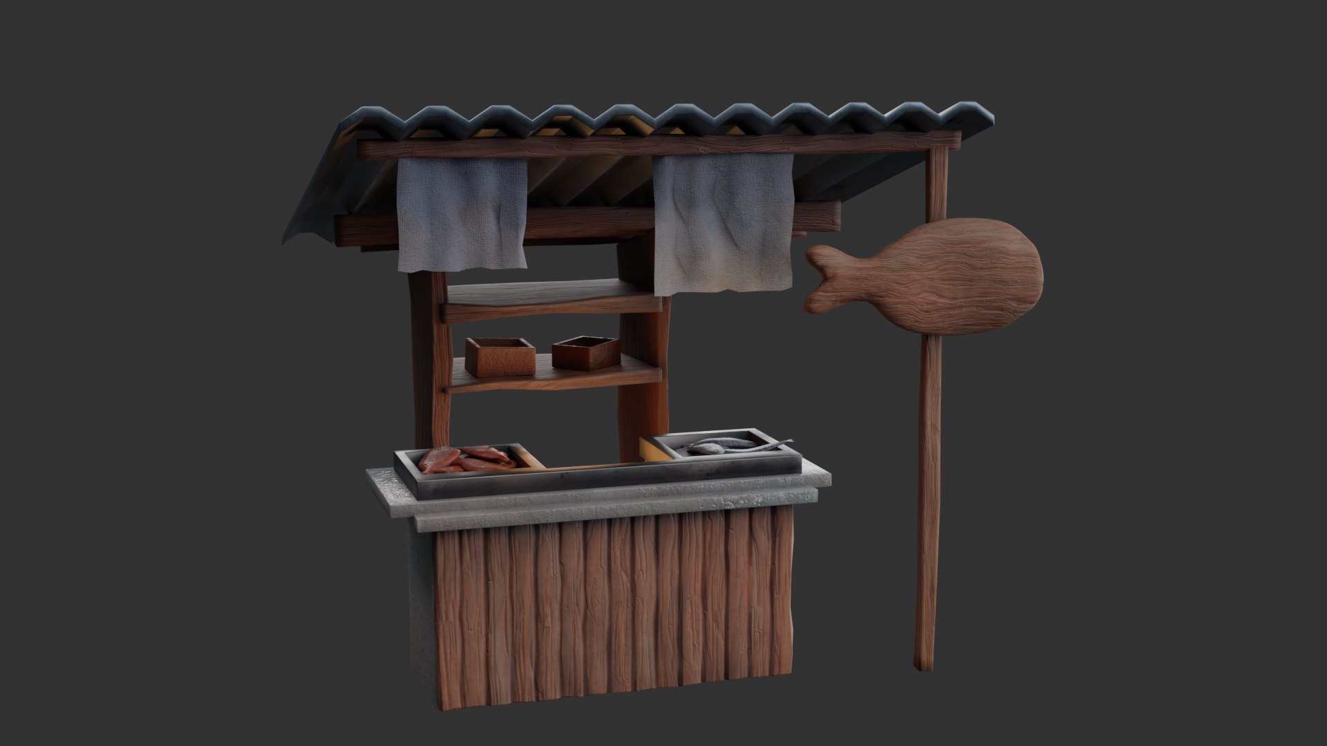 Stylized Fisherman Kiosk 3D Model - TurboSquid 2261141