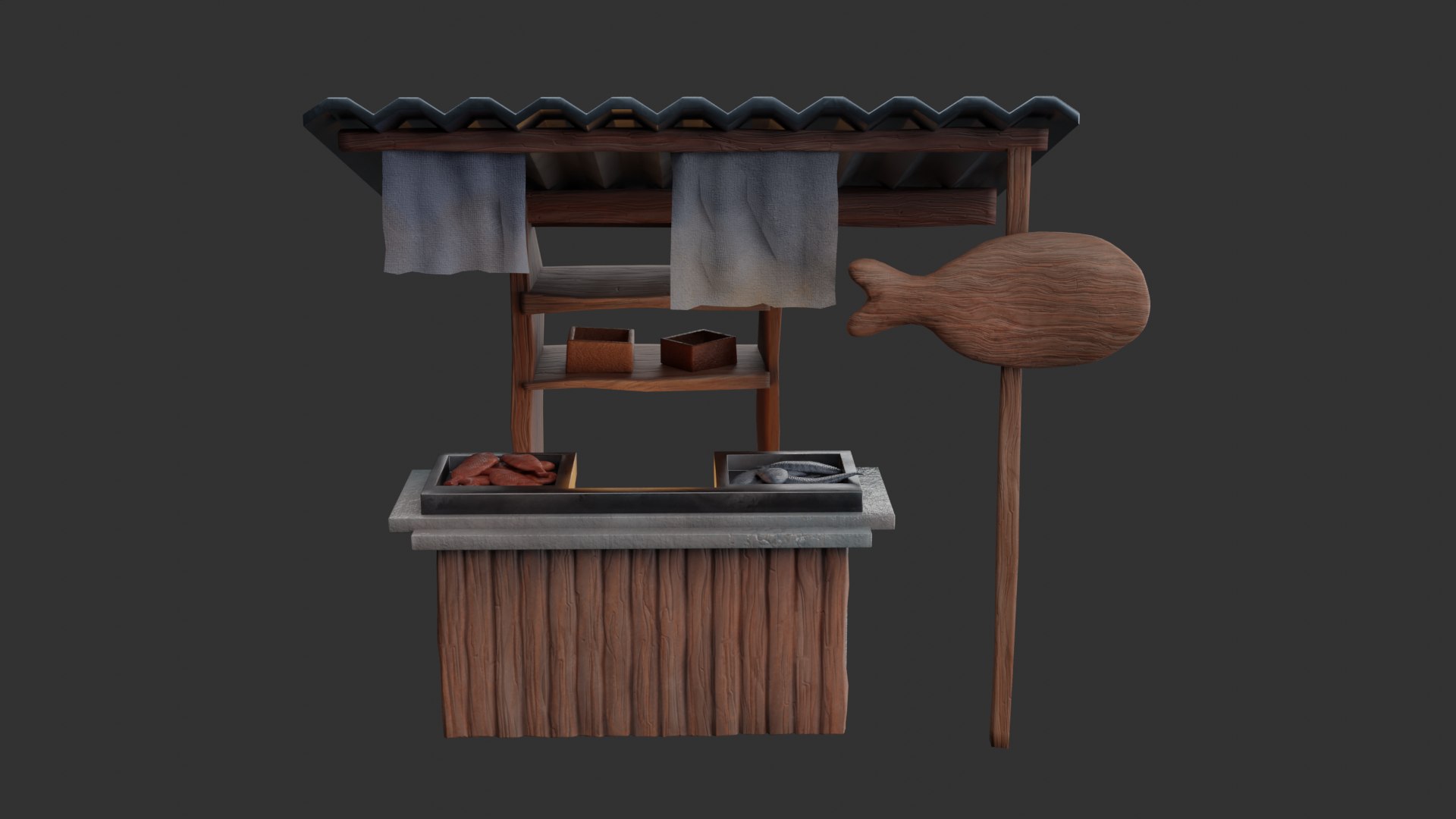 Stylized Fisherman Kiosk 3D Model - TurboSquid 2261141