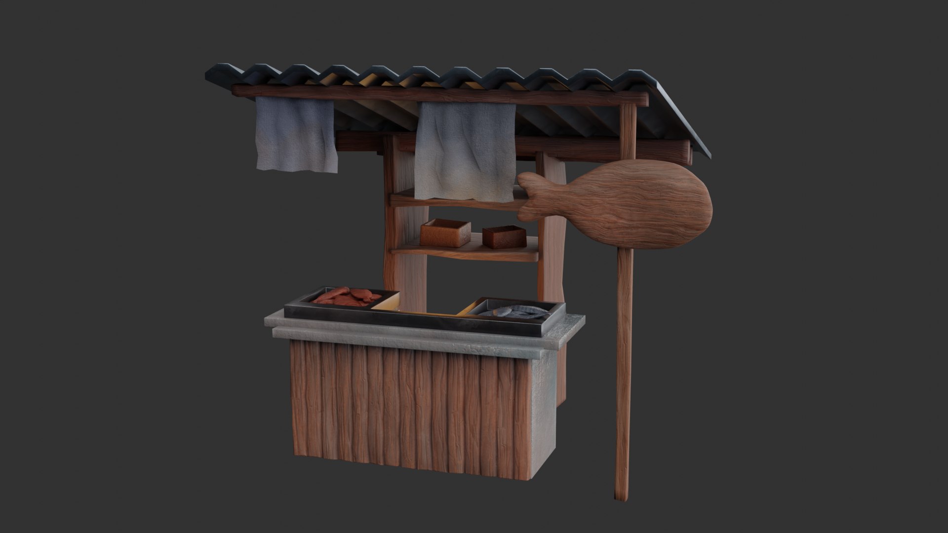 Stylized Fisherman Kiosk 3D Model - TurboSquid 2261141