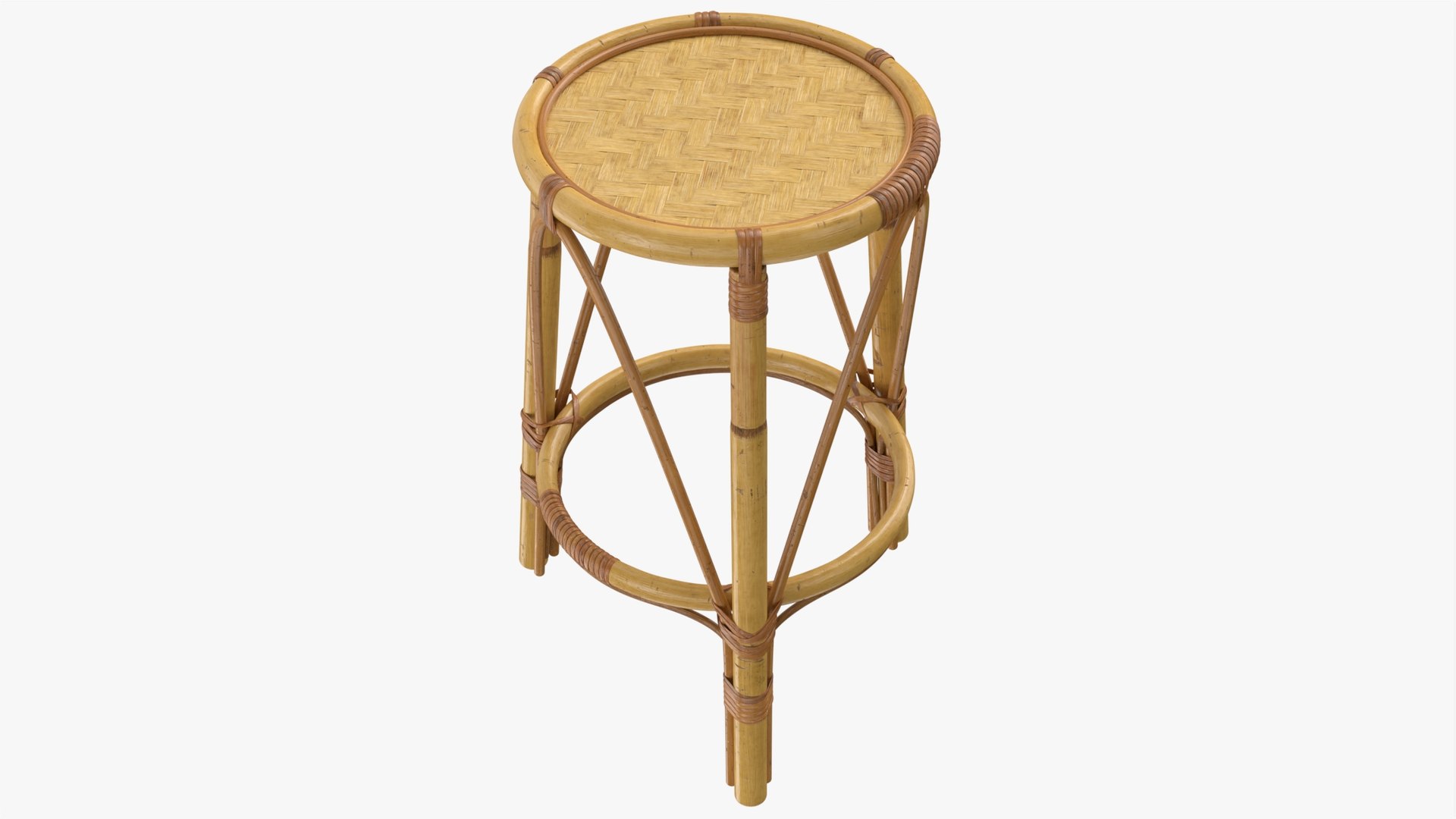 3D Rattan Stool - TurboSquid 1866335