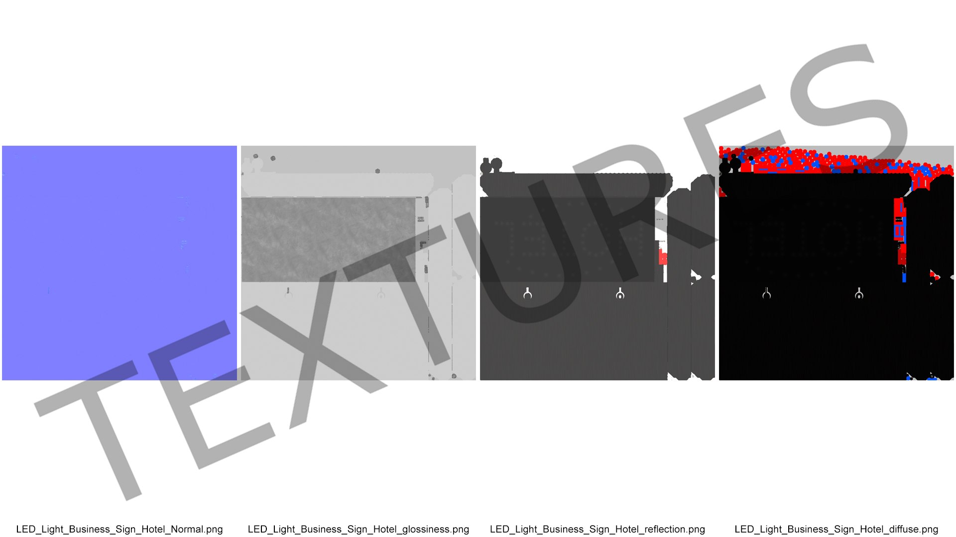 3D Hotel Neon LED Light Sign Board ON - TurboSquid 2111004