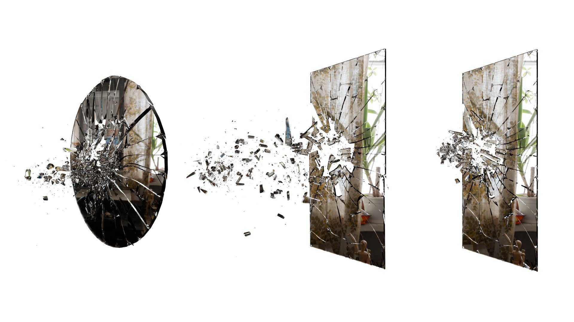 3D Broken Windows And Mirrors Glass 3D Models For Blender 3D Model ...