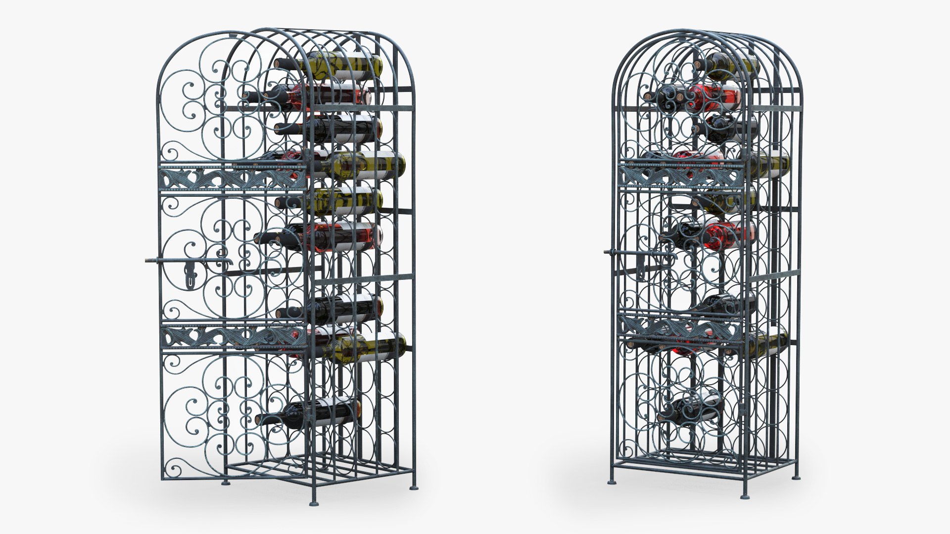 3D Lockable Rack With Wine Bottles Open - TurboSquid 2296448