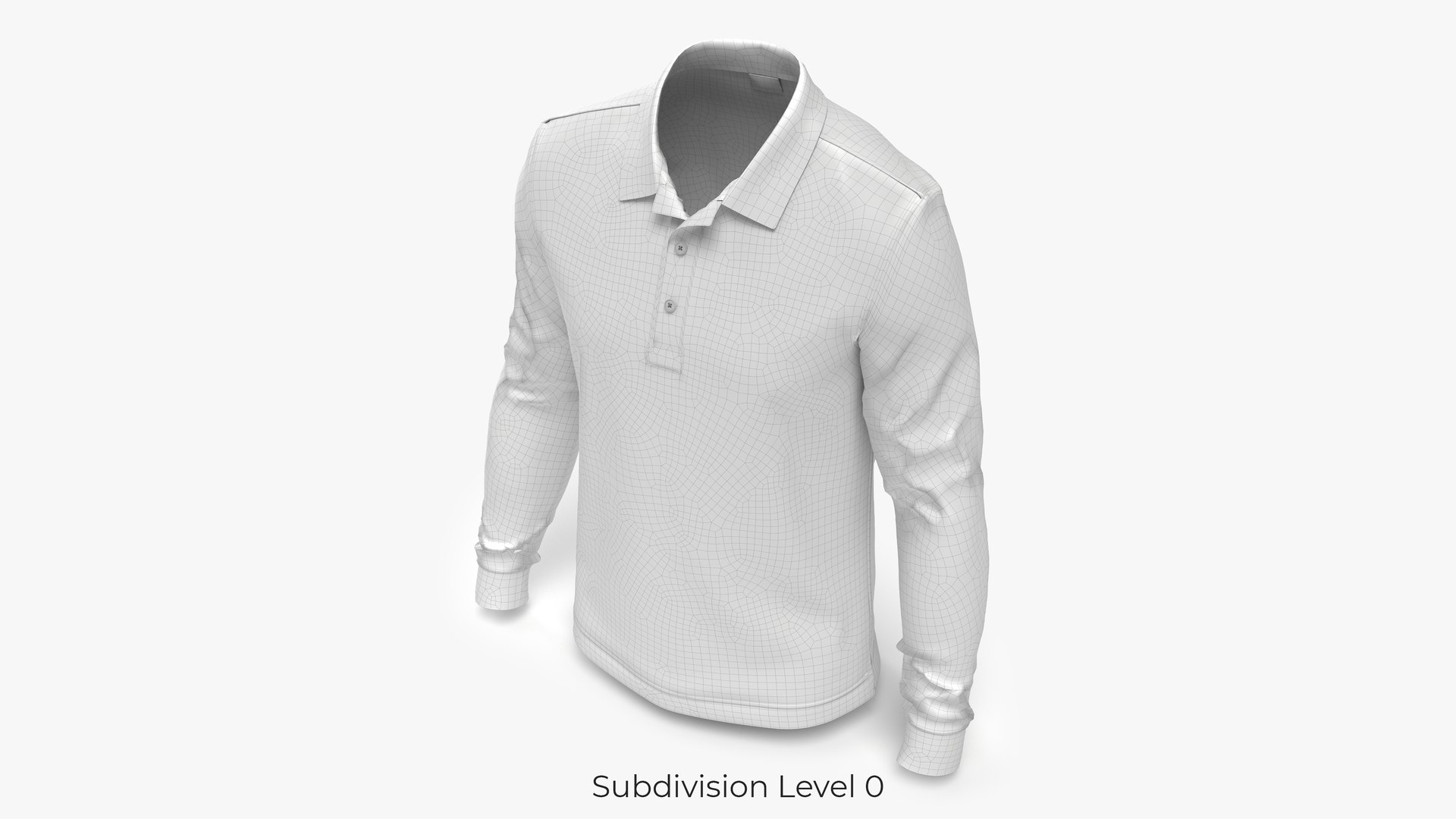 3D Realistic Worn Polo Long Sleeve Male Body Shape Model 3D ...