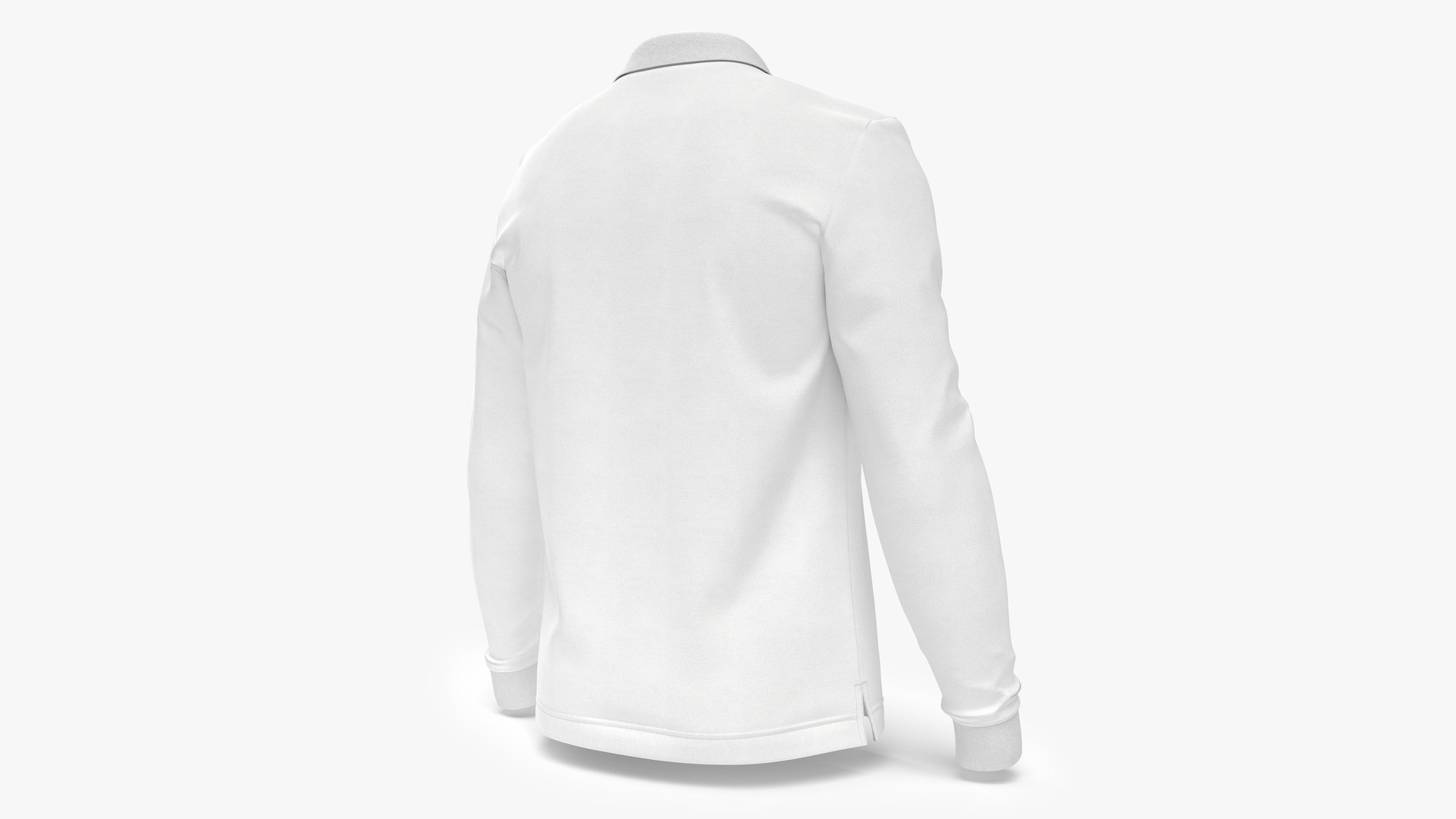 3D Realistic Worn Polo Long Sleeve Male Body Shape Model 3D ...