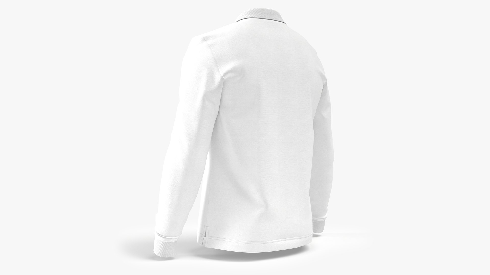 3D Realistic Worn Polo Long Sleeve Male Body Shape Model 3D ...