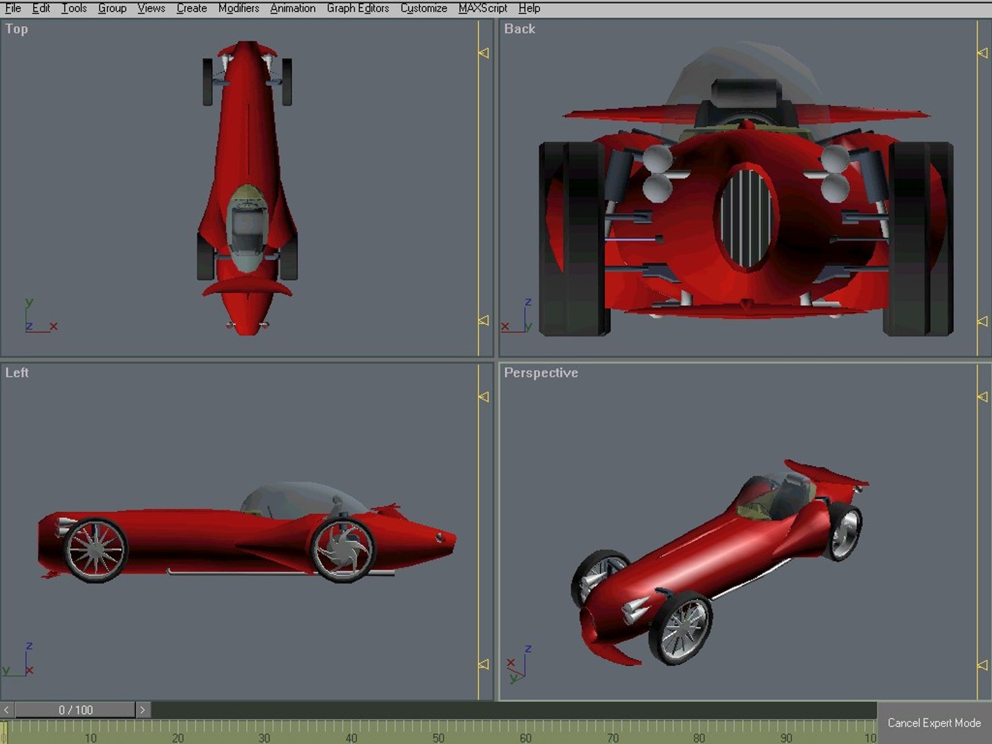 3d Retro Racing Cars Tuned Model