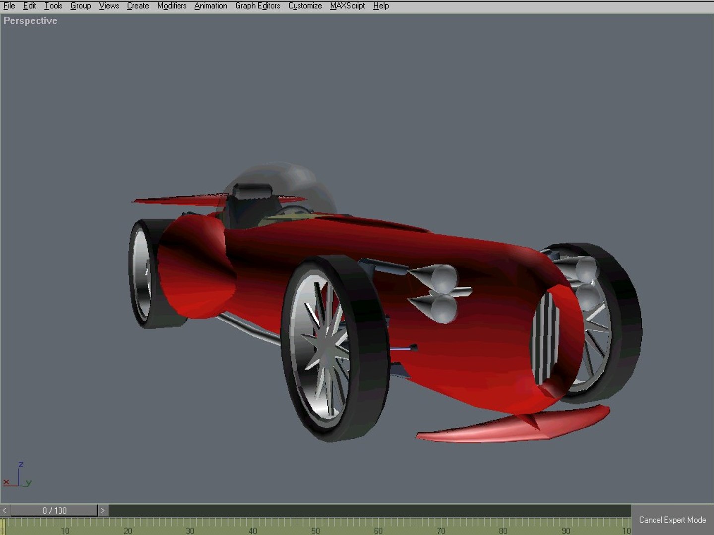 3d Retro Racing Cars Tuned Model