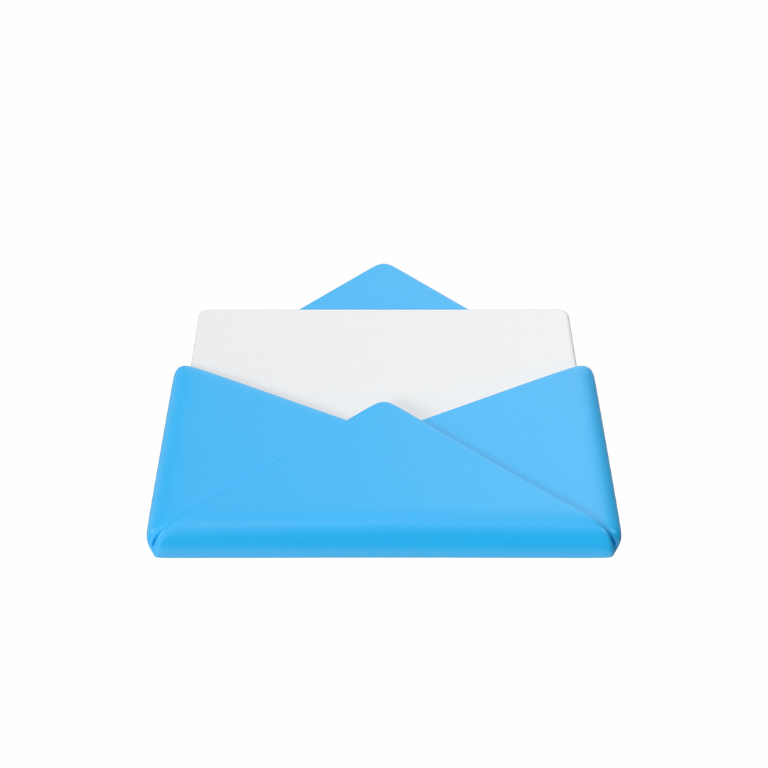 Blue Cartoony Envelope 3D Model - TurboSquid 2135425