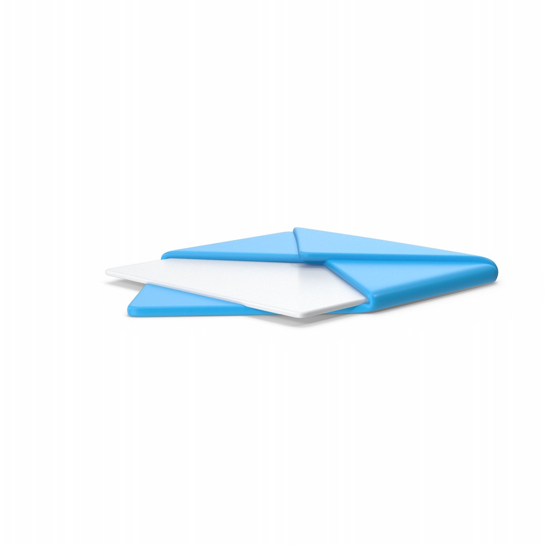 Blue Cartoony Envelope 3D Model - TurboSquid 2135425