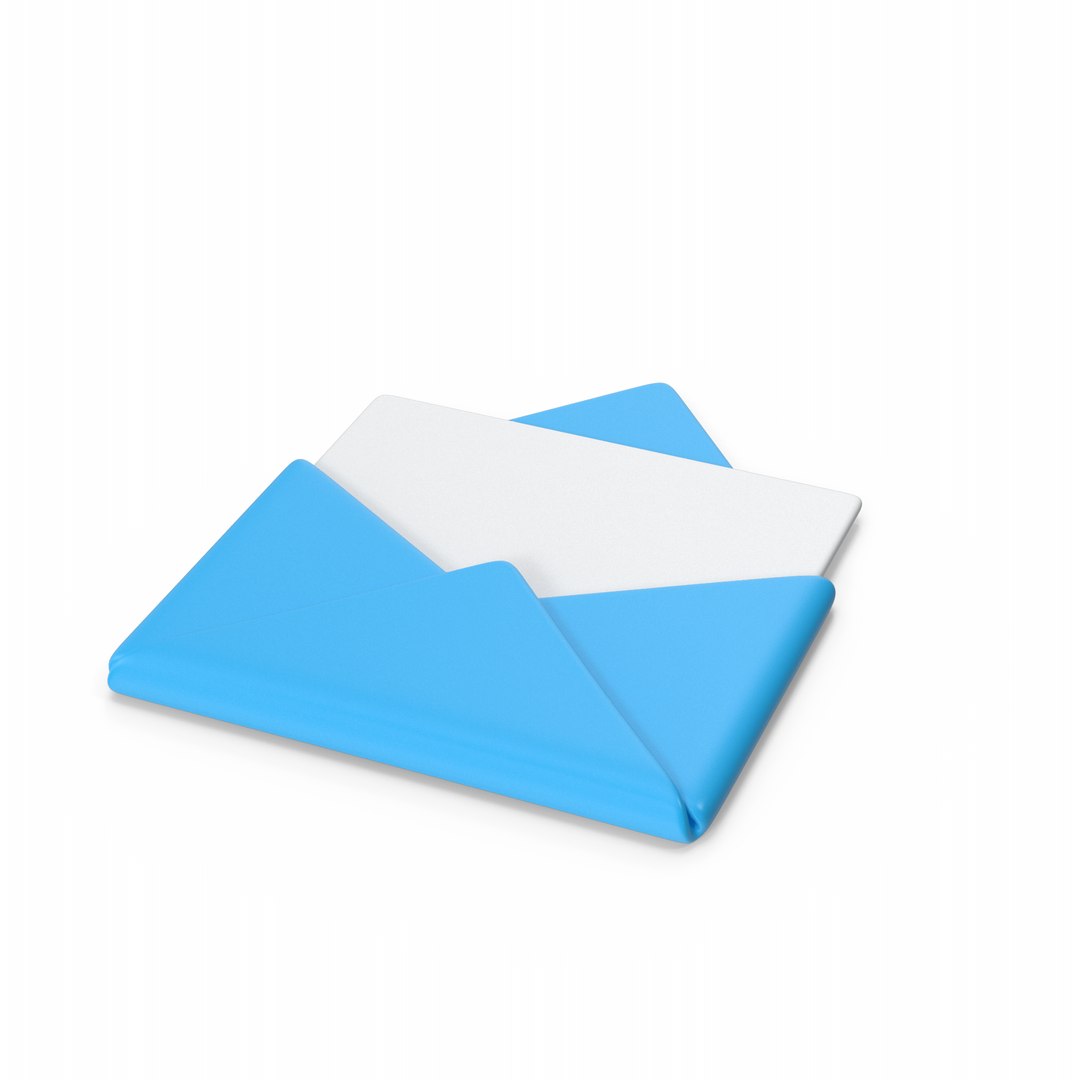 Blue Cartoony Envelope 3D Model - TurboSquid 2135425