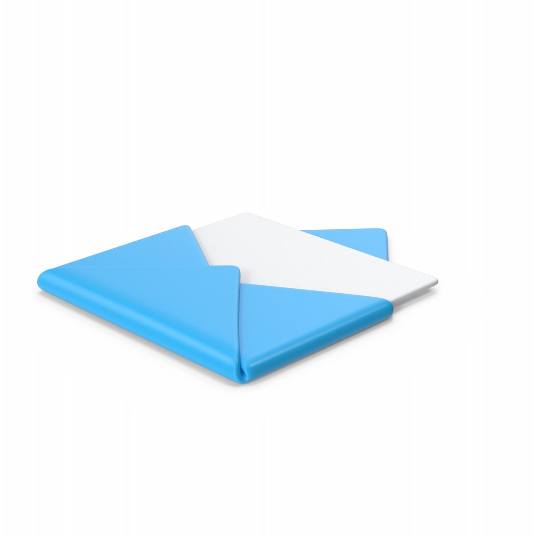 Blue Cartoony Envelope 3D Model - TurboSquid 2135425
