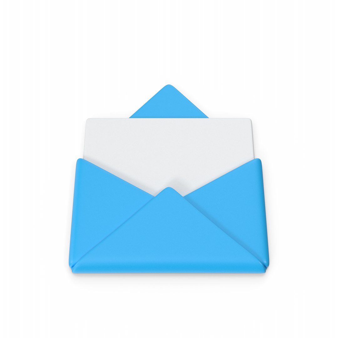 Blue Cartoony Envelope 3D Model - TurboSquid 2135425