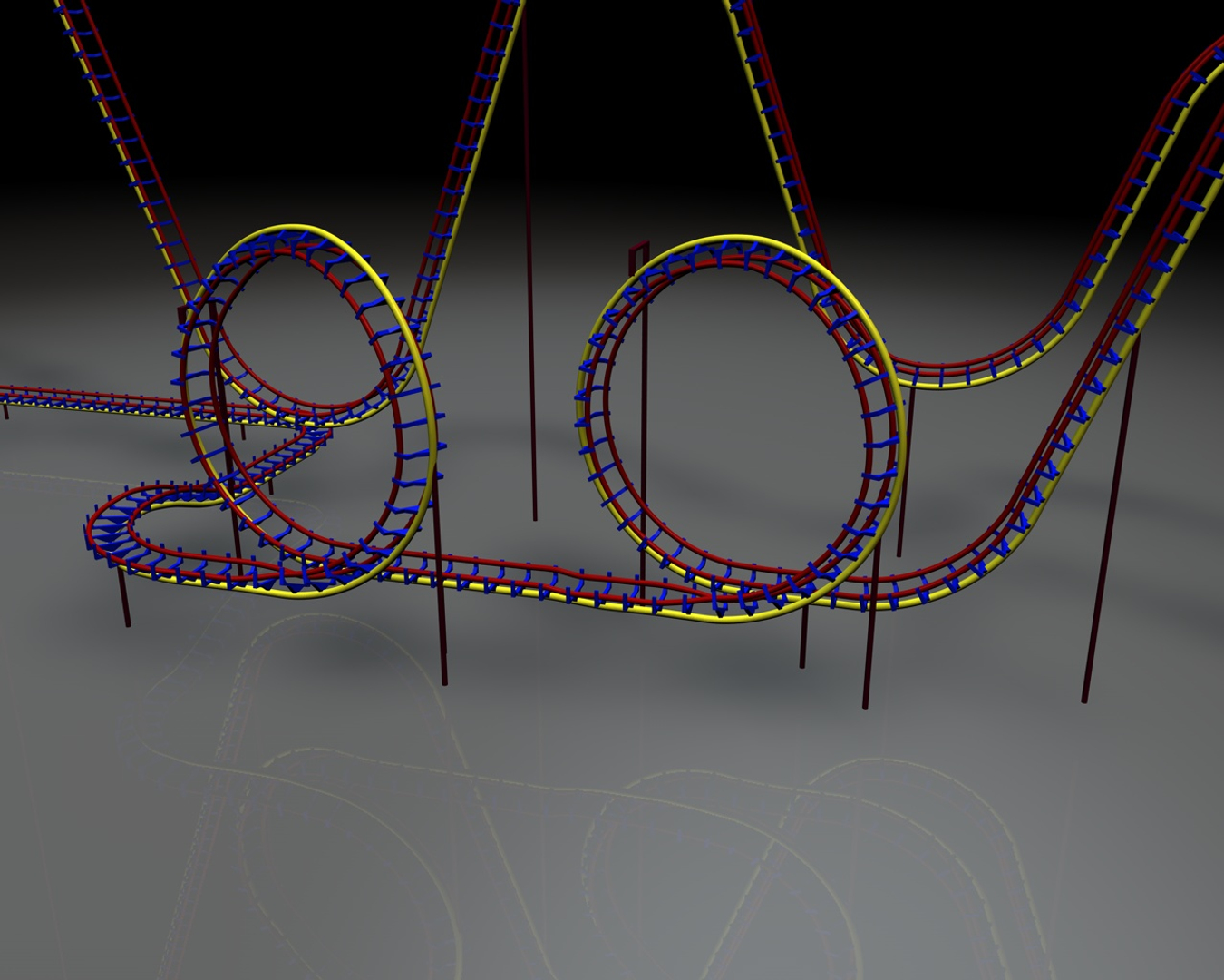 free roller coasters 3d model