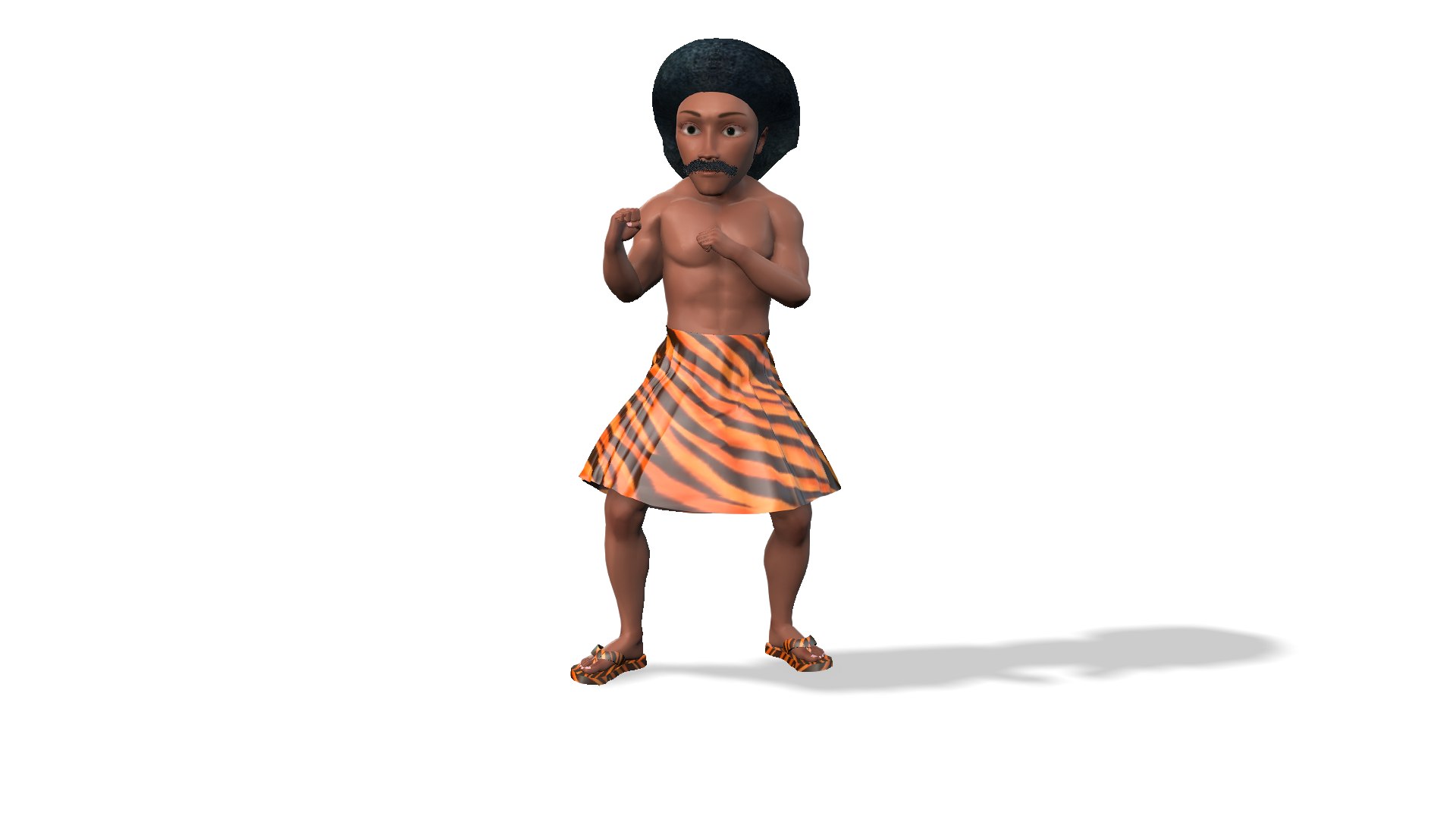 3D Cartoon Afro CaveMan Model - TurboSquid 1767933