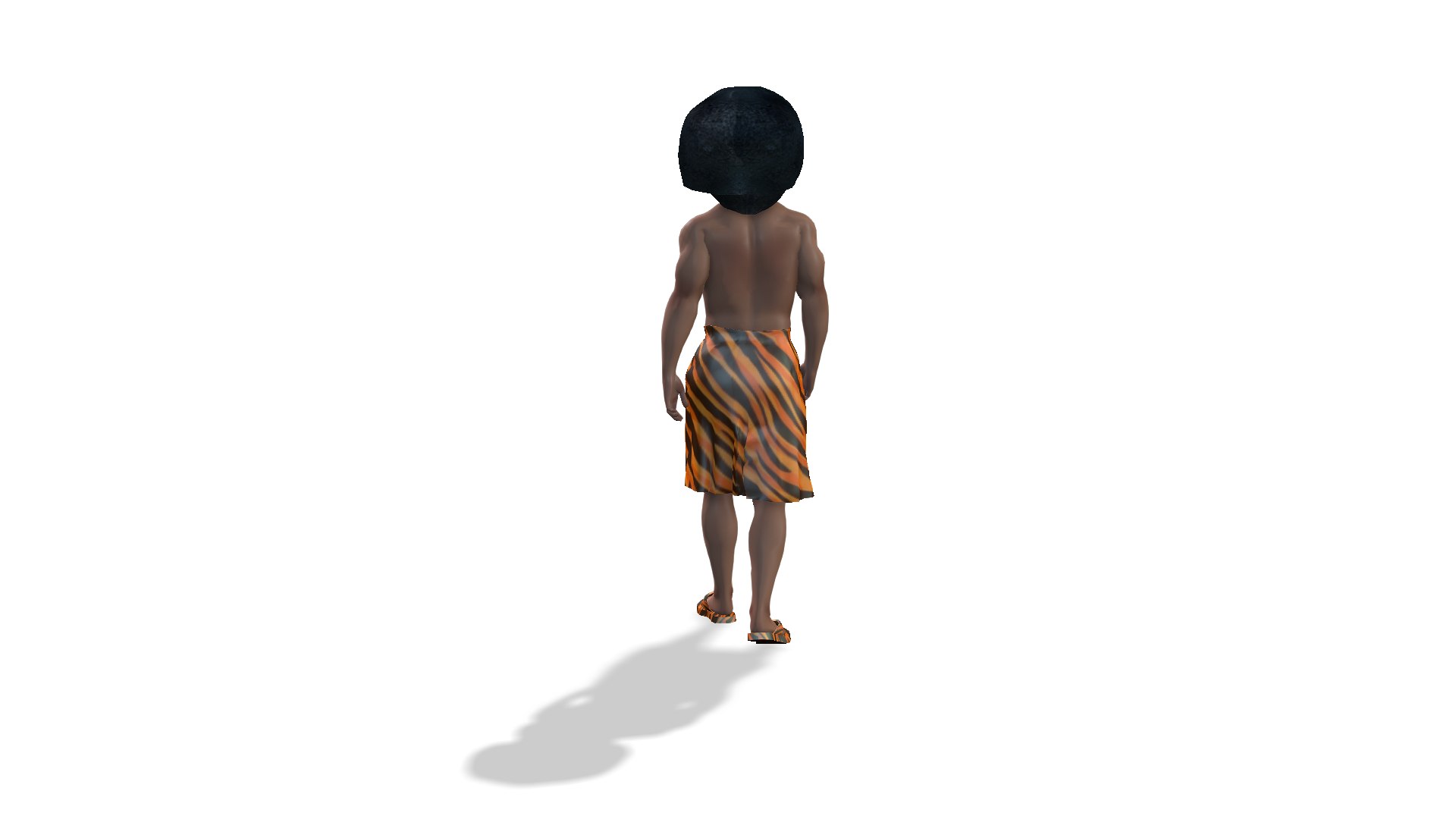 3D Cartoon Afro CaveMan Model - TurboSquid 1767933