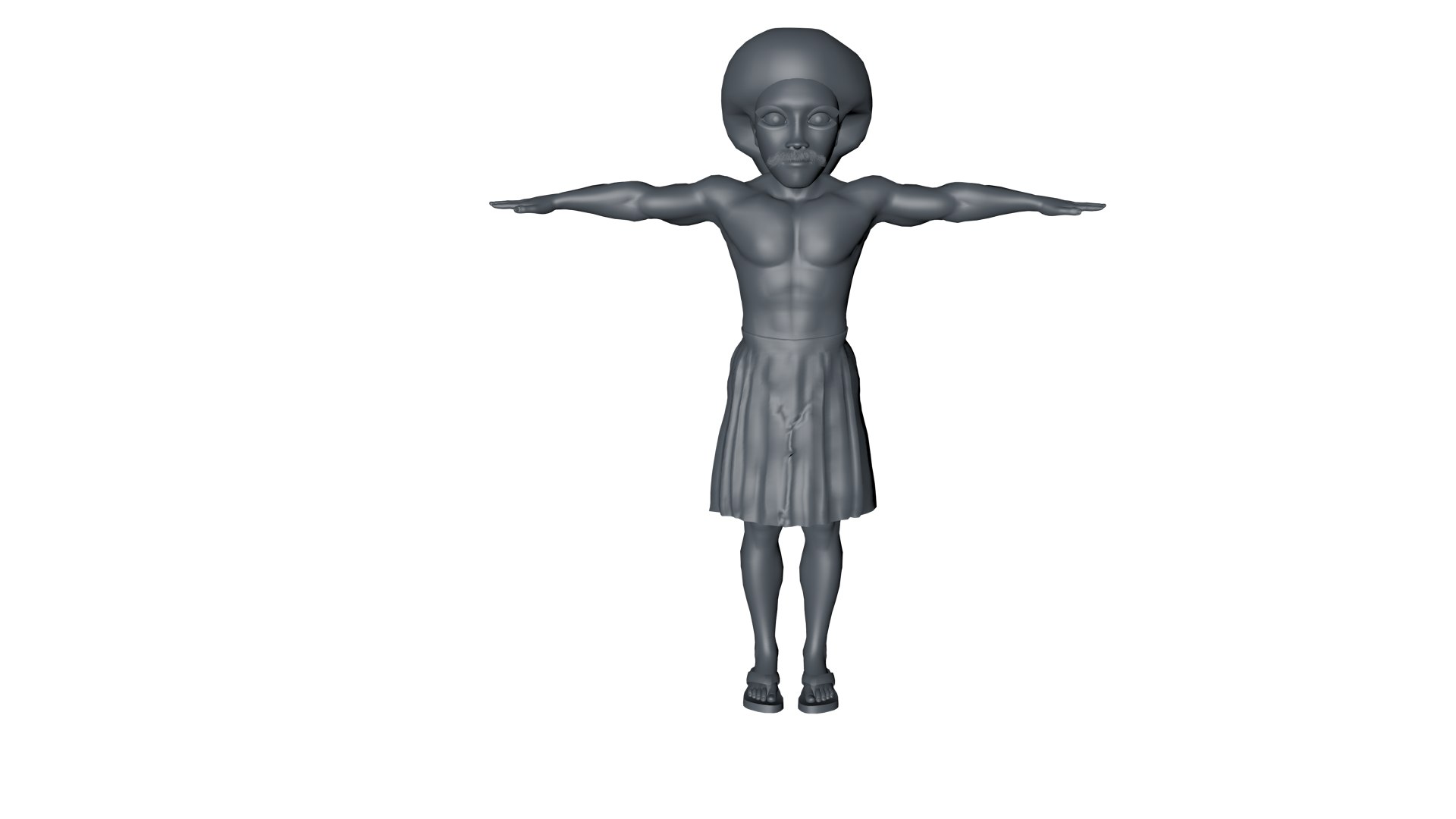 3D Cartoon Afro CaveMan Model - TurboSquid 1767933