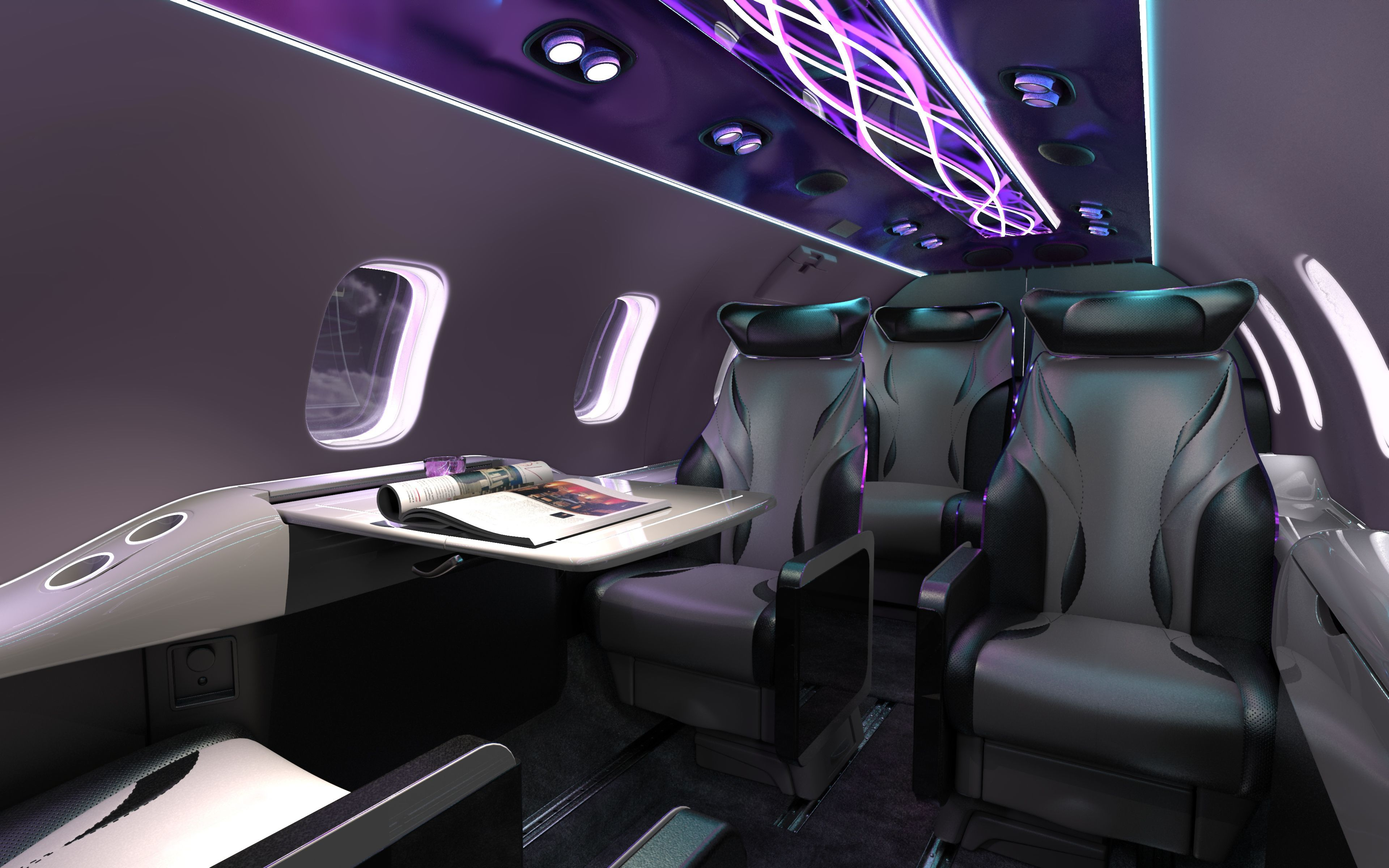 Learjet Fantasy Concept Interior and Private Jet Seats 3D - TurboSquid ...