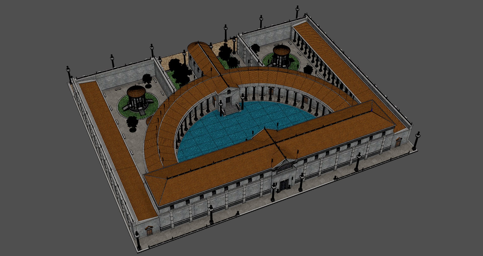 3D Ancient Roman Baths Pool - TurboSquid 2339817