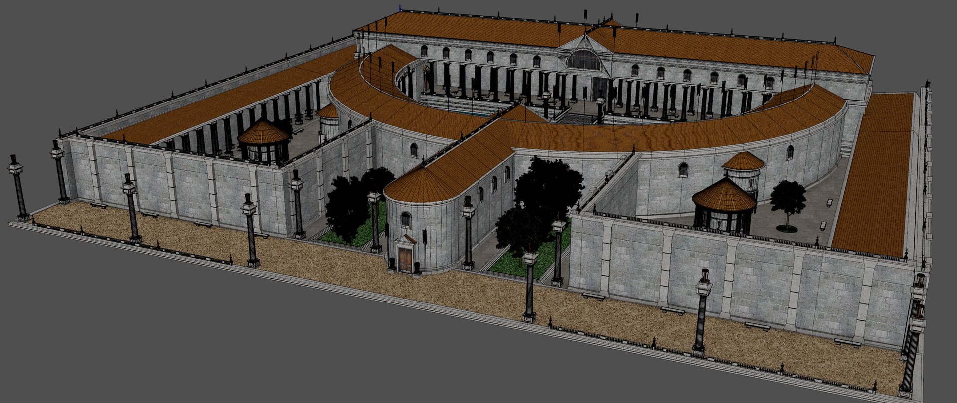 3D Ancient Roman Baths Pool - TurboSquid 2339817