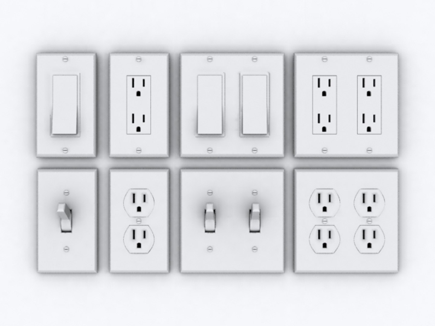 electrical outlets switches 3d max
